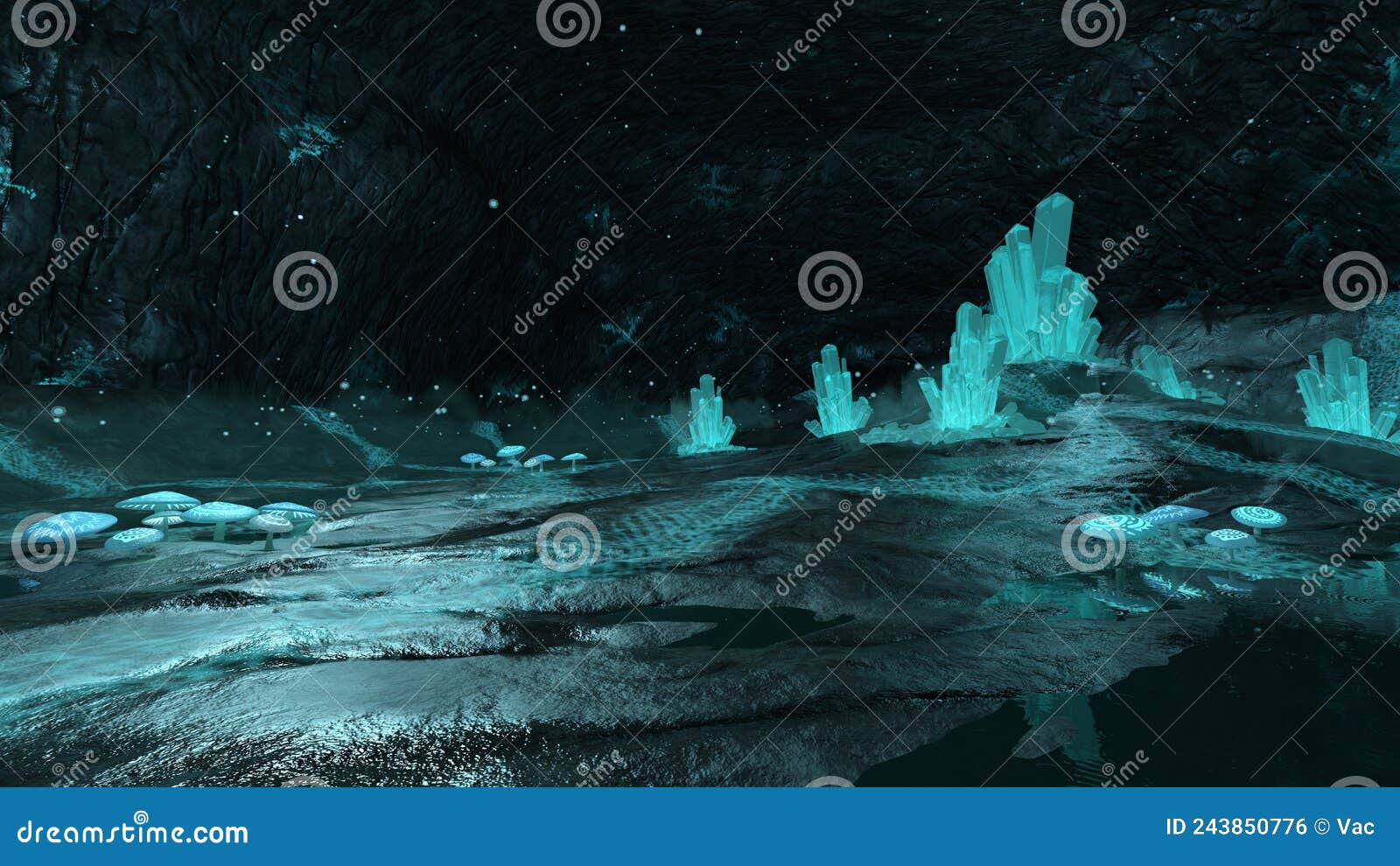 The Cave. Science Fiction Natural Backdrop. Concept Art. Realistic ...