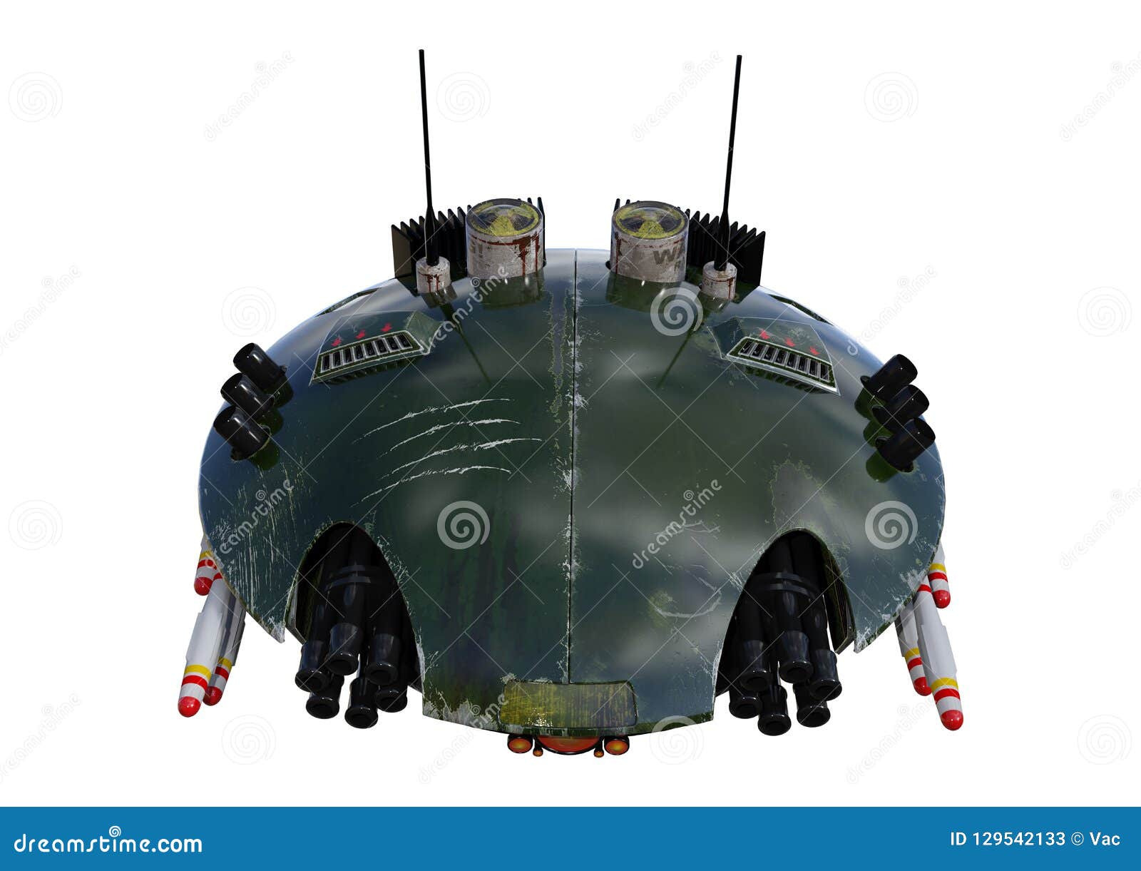 3D Rendering Science Fiction Drone on White Stock Illustration ...