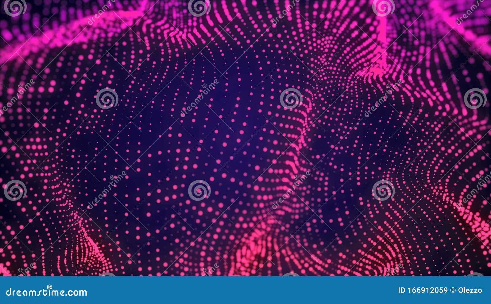 3d Rendering, Science Fiction, Glowing Particles. Particles Form Line ...