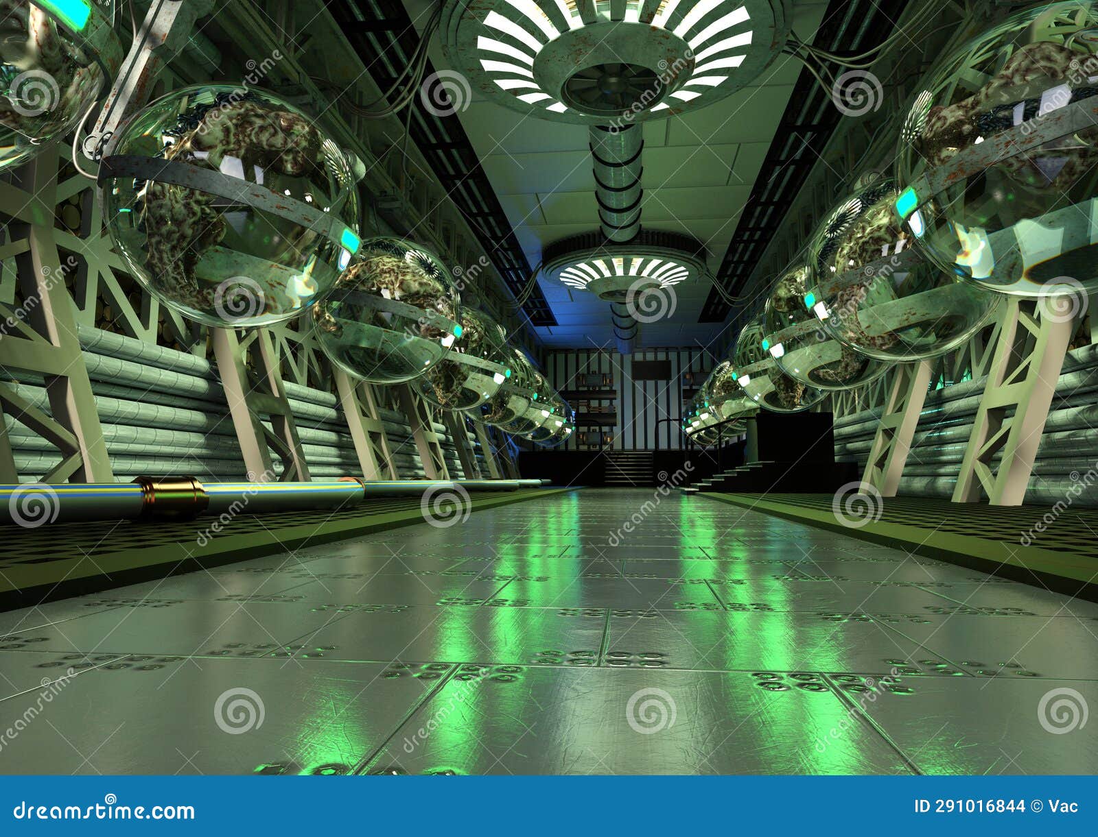 3D Rendering Science Fiction Laboratory Stock Illustration ...