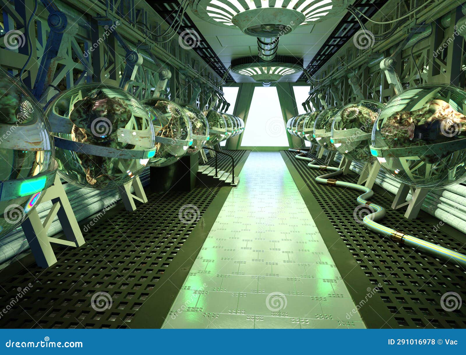 3D Rendering Science Fiction Laboratory Stock Illustration ...