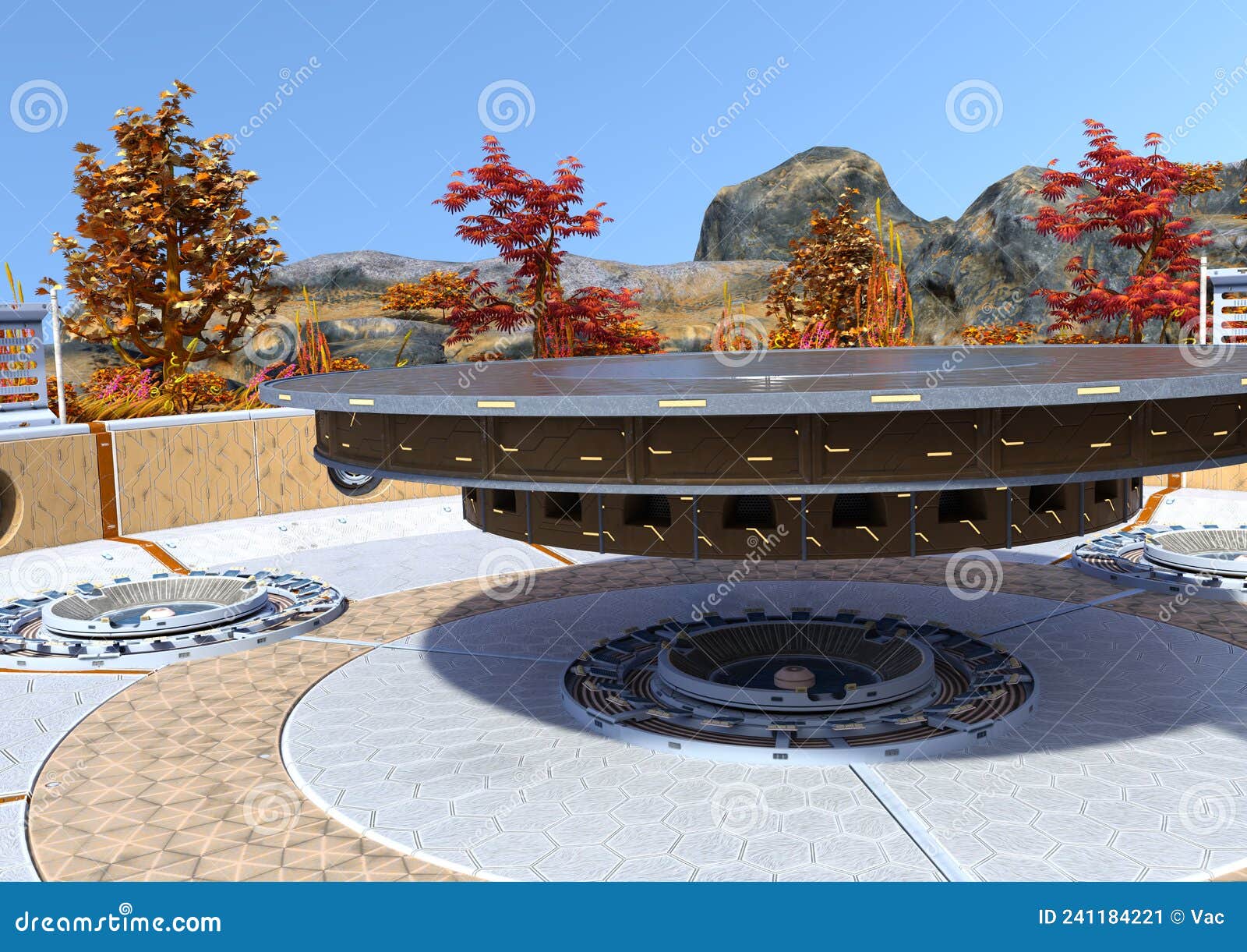 3D Rendering Alien Plantet stock illustration. Illustration of fiction ...