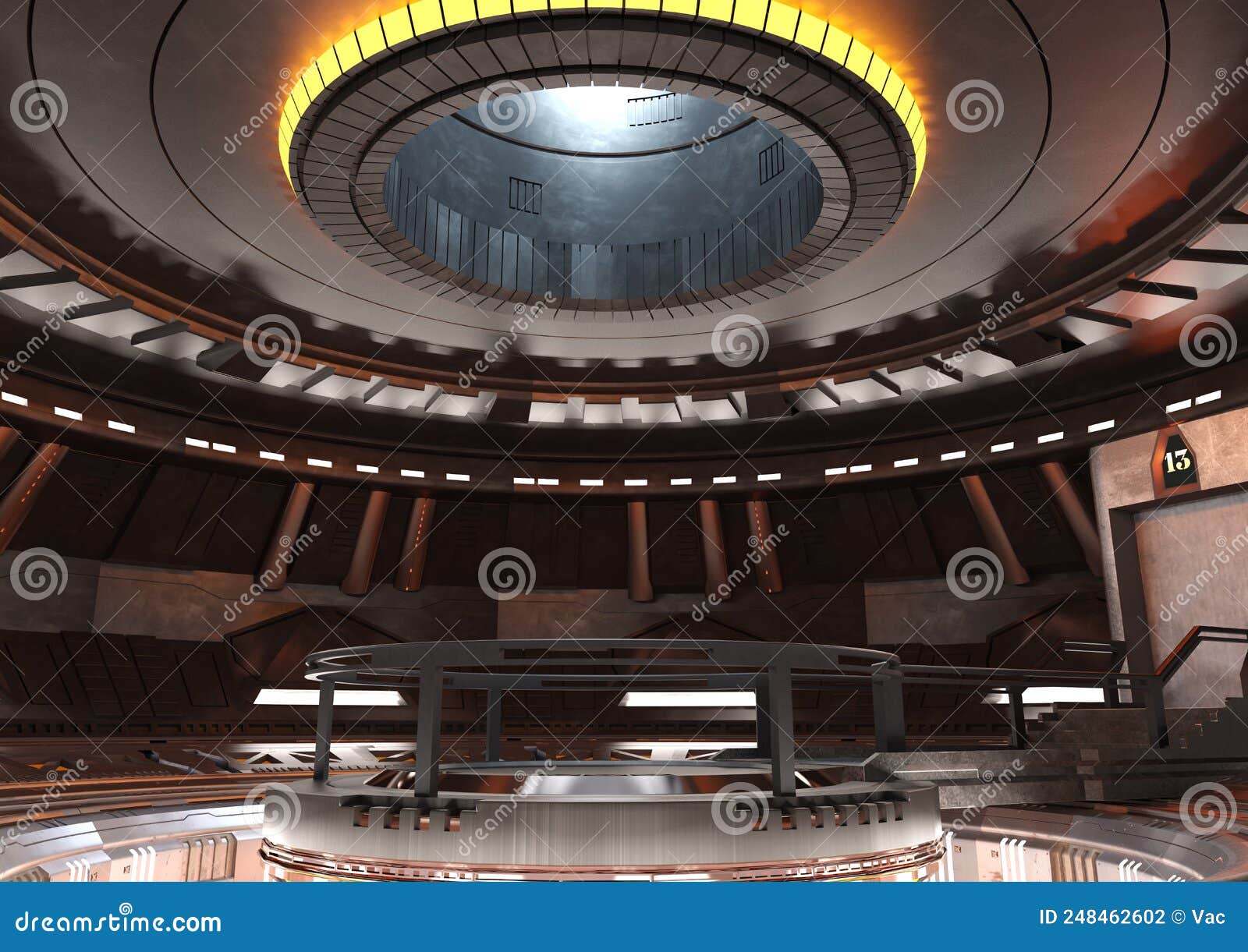 3D Rendering Science Fiction Podium Stock Illustration - Illustration ...