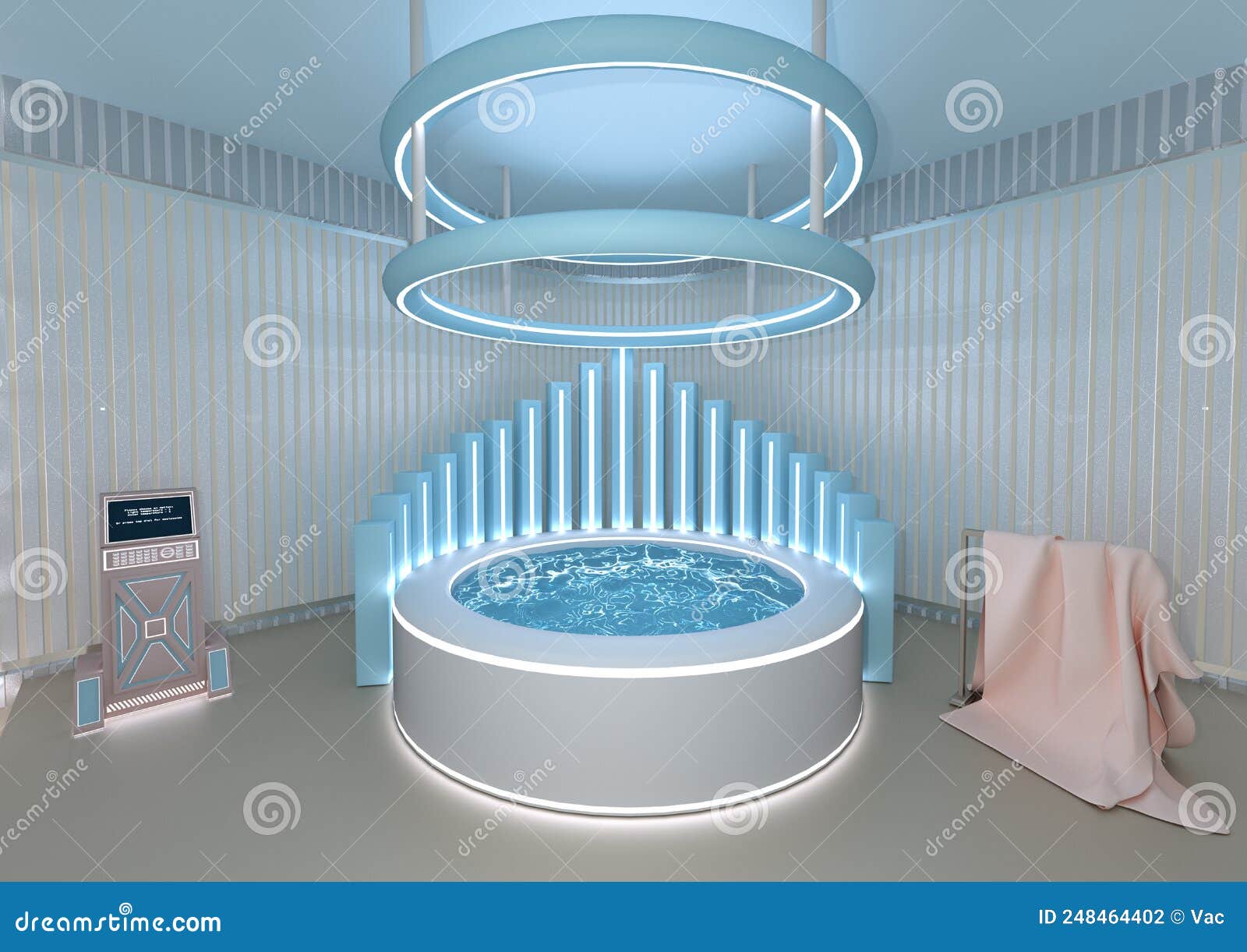3D Rendering Science Fiction Pool Stock Illustration - Illustration of ...