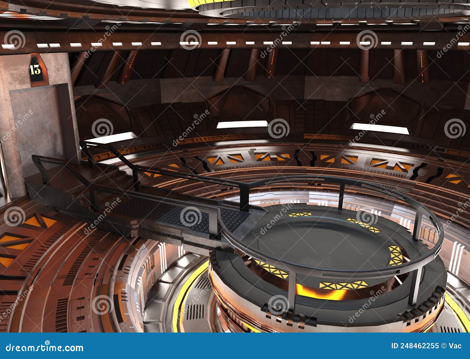 3D Rendering Science Fiction Podium Stock Illustration - Illustration ...