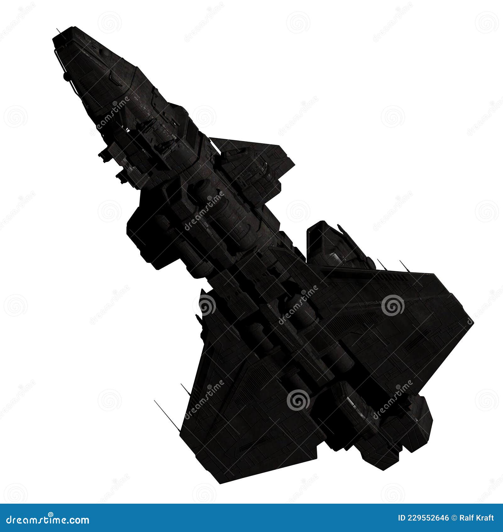 3D-illustration of an Alien Starship Stock Illustration - Illustration ...