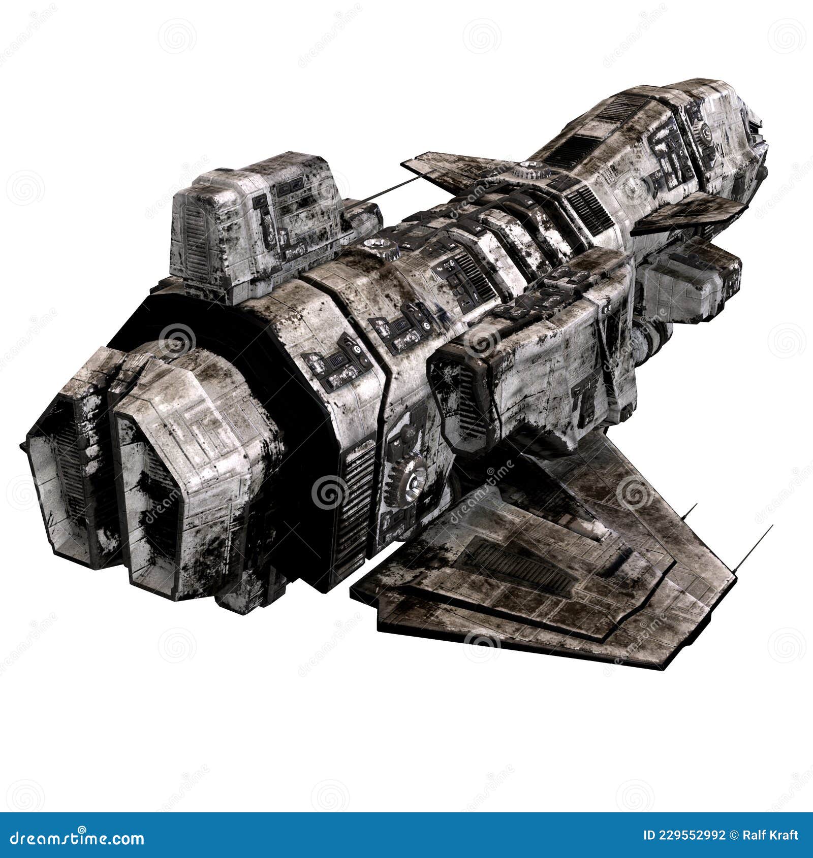 3D-illustration of an Alien Starship Stock Illustration - Illustration ...