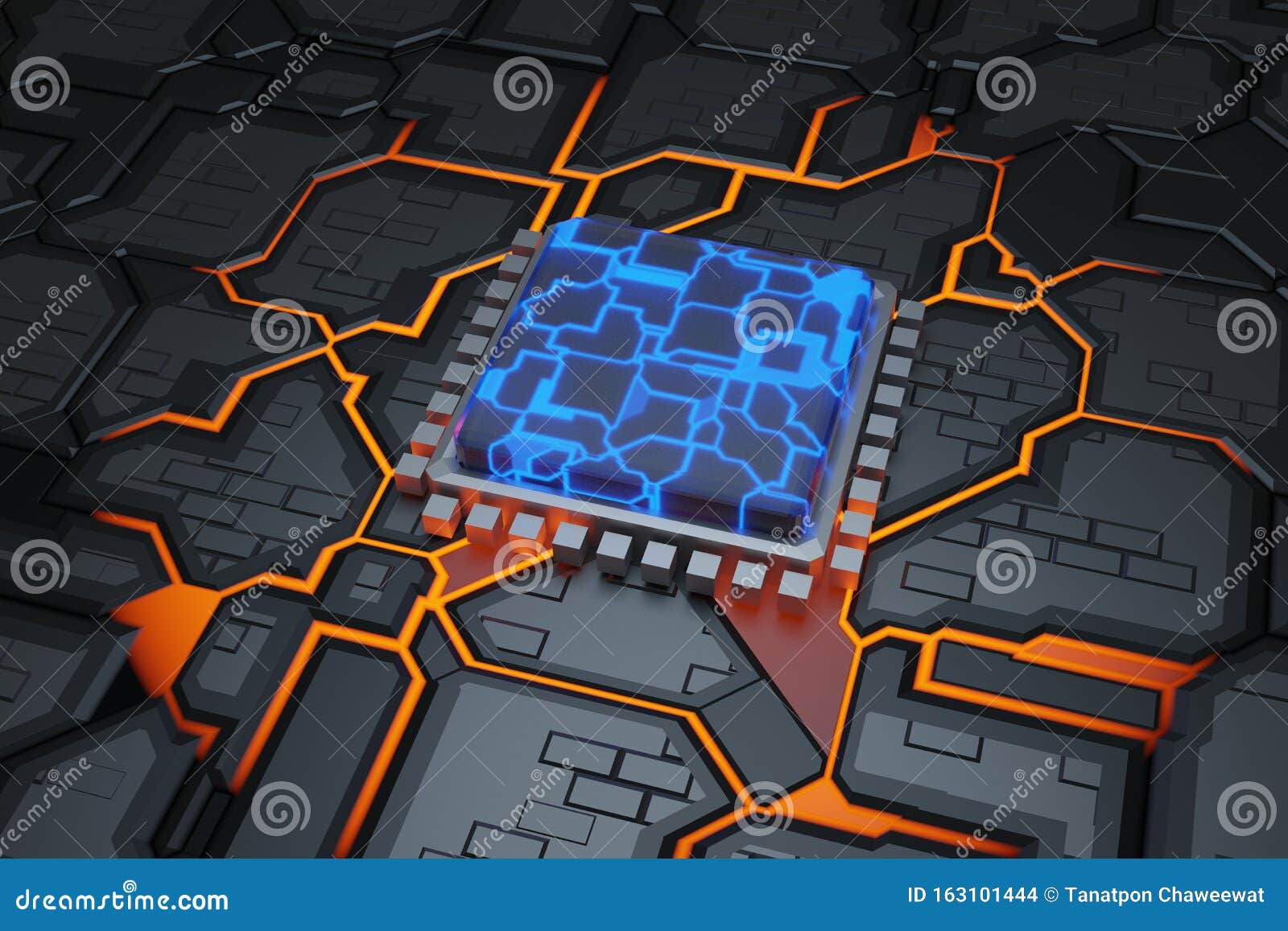 3d Rendering of Science Fiction Technology Stock Illustration ...