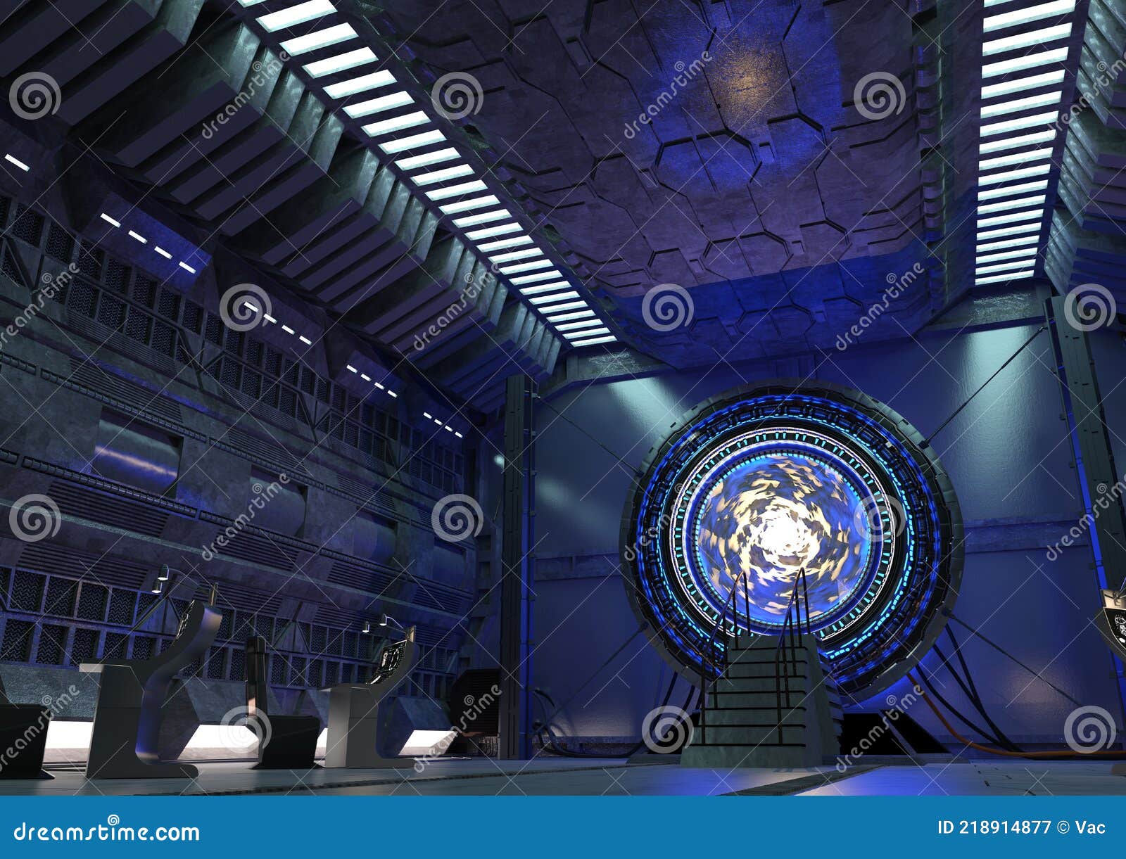 3D Rendering Teleportation Room Stock Illustration - Illustration of ...