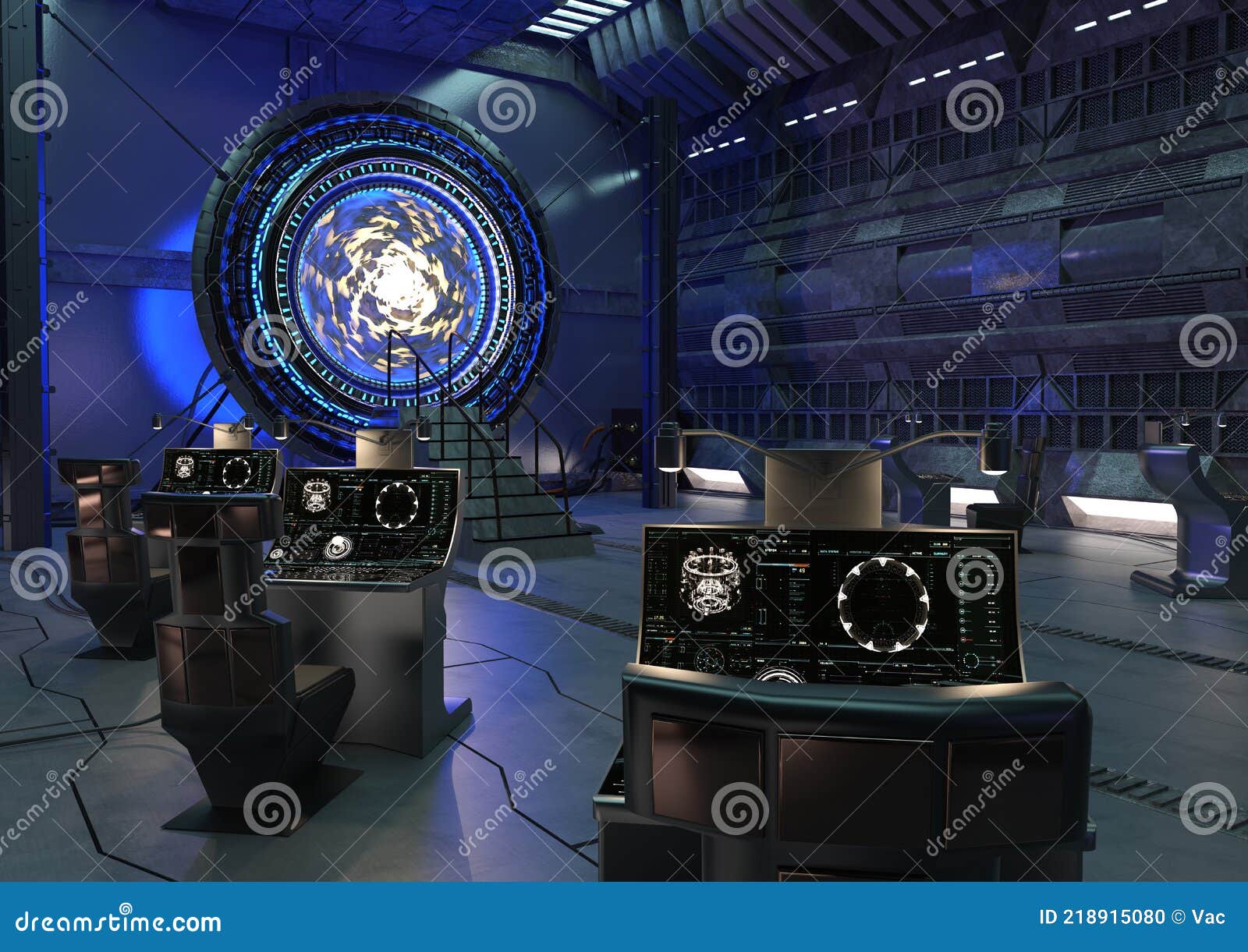 3D Rendering Teleportation Room Stock Illustration - Illustration of ...