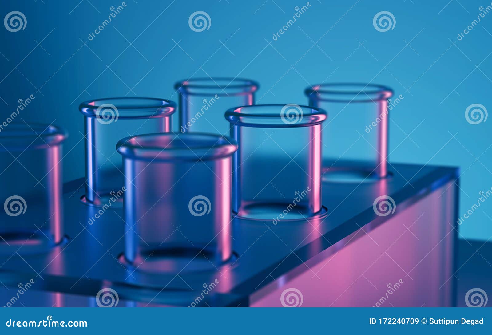 3d Rendering Science Laboratory Test Tubes. Stock Illustration ...