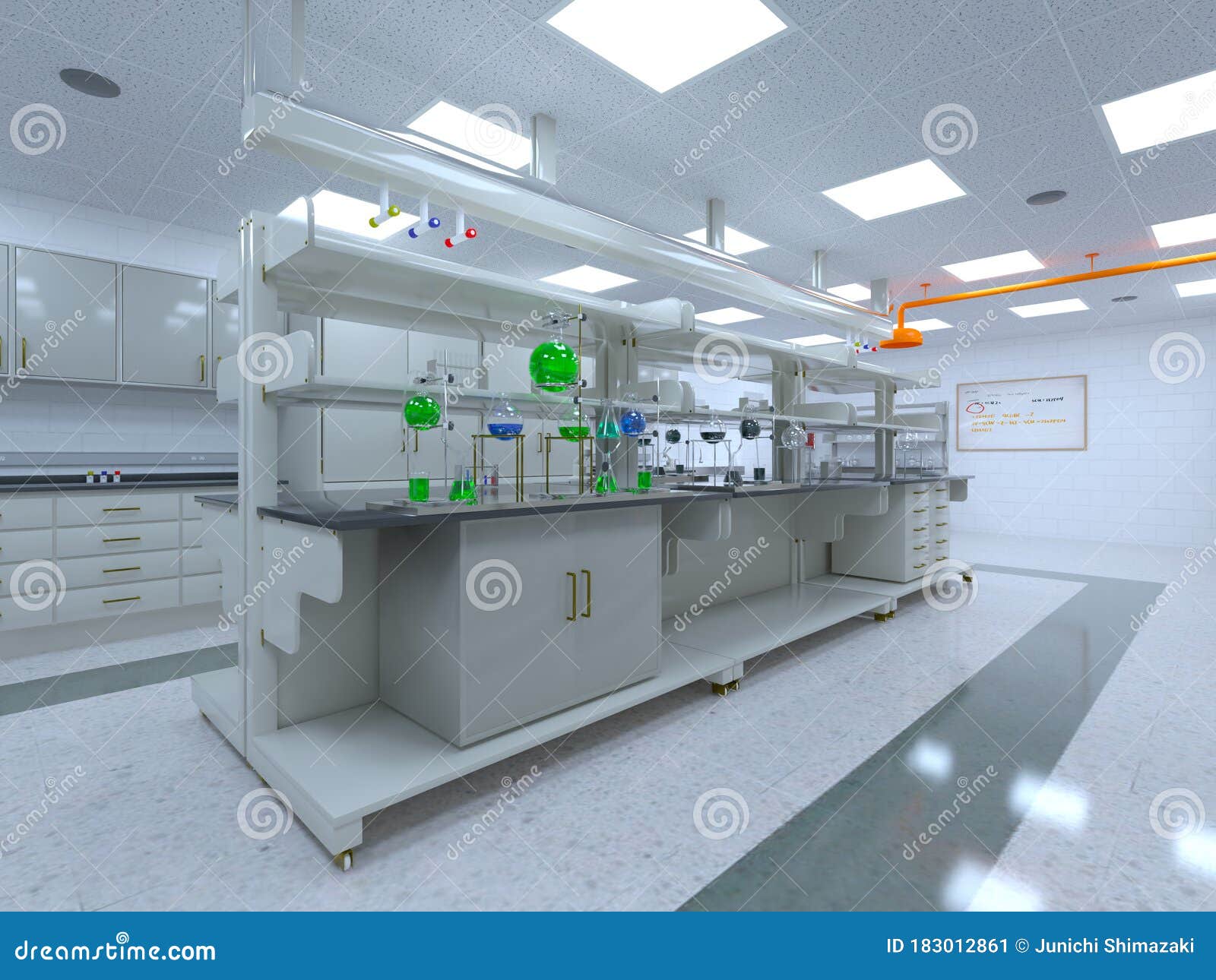3D Rendering of Science Room Stock Illustration - Illustration of ...