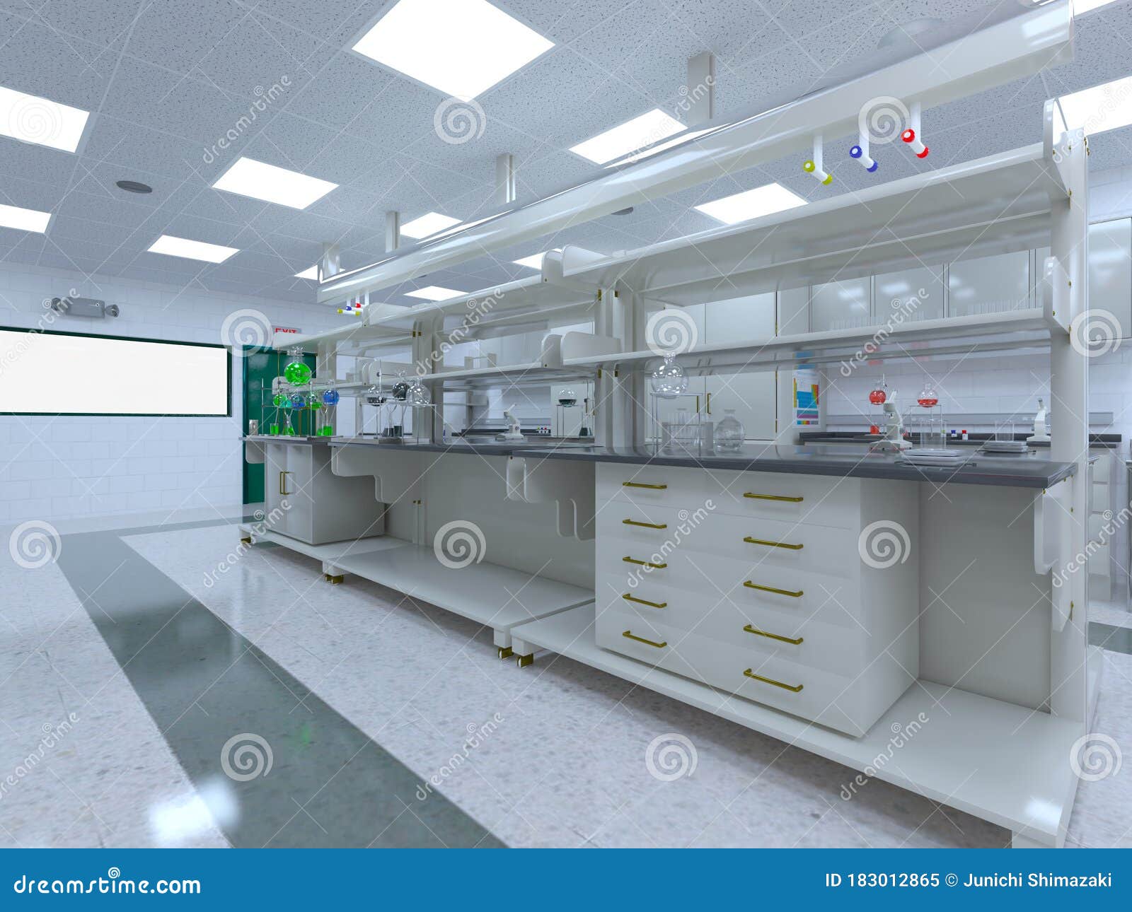 3D Rendering of Science Room Stock Illustration - Illustration of ...
