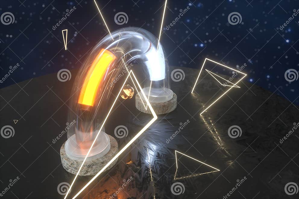 3d Rendering, Scientific Mechanical Ring in the Outer Space Stock ...