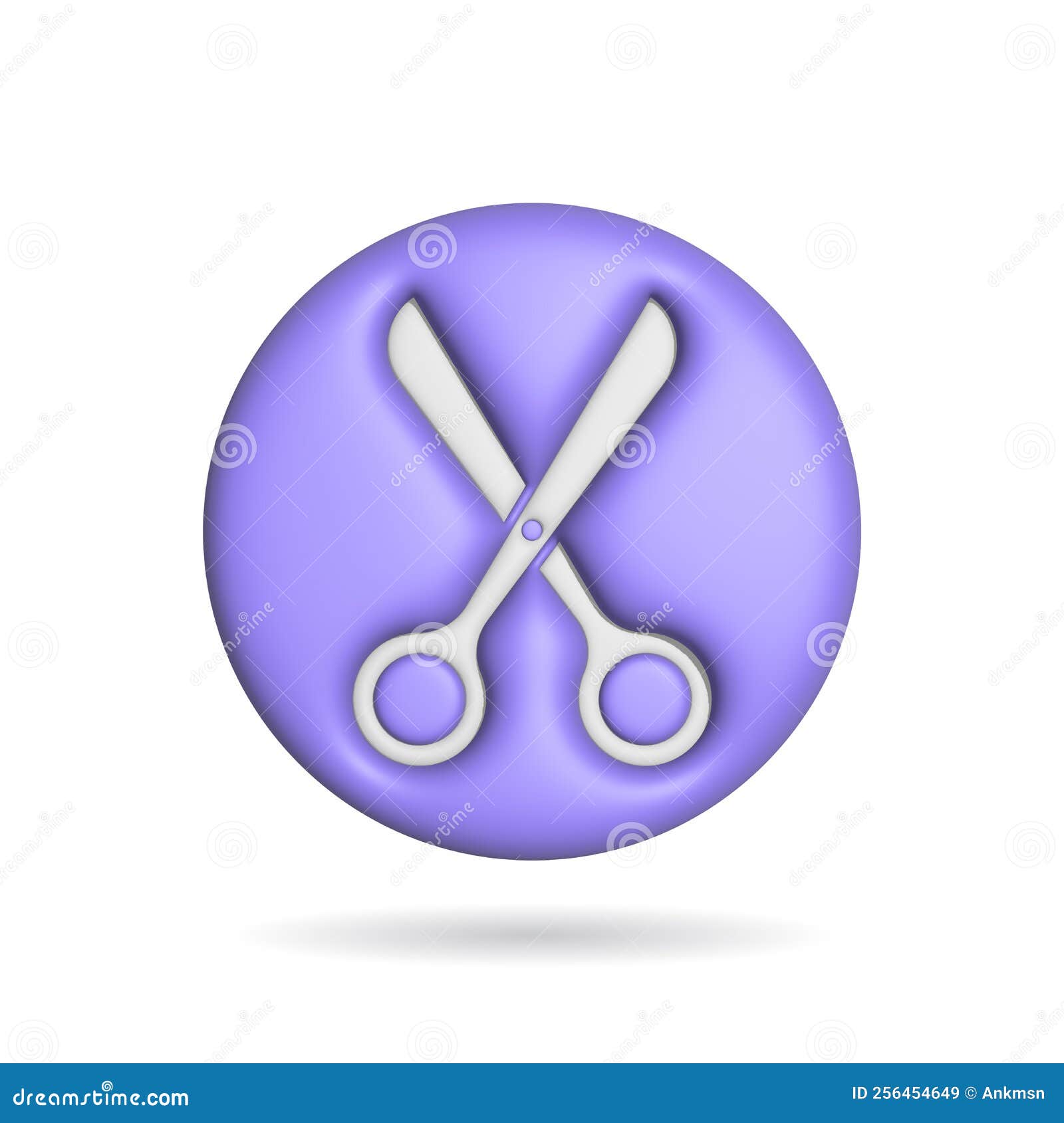 3d Rendering Scissors Cut Icon. Illustration with Shadow Isolated on ...