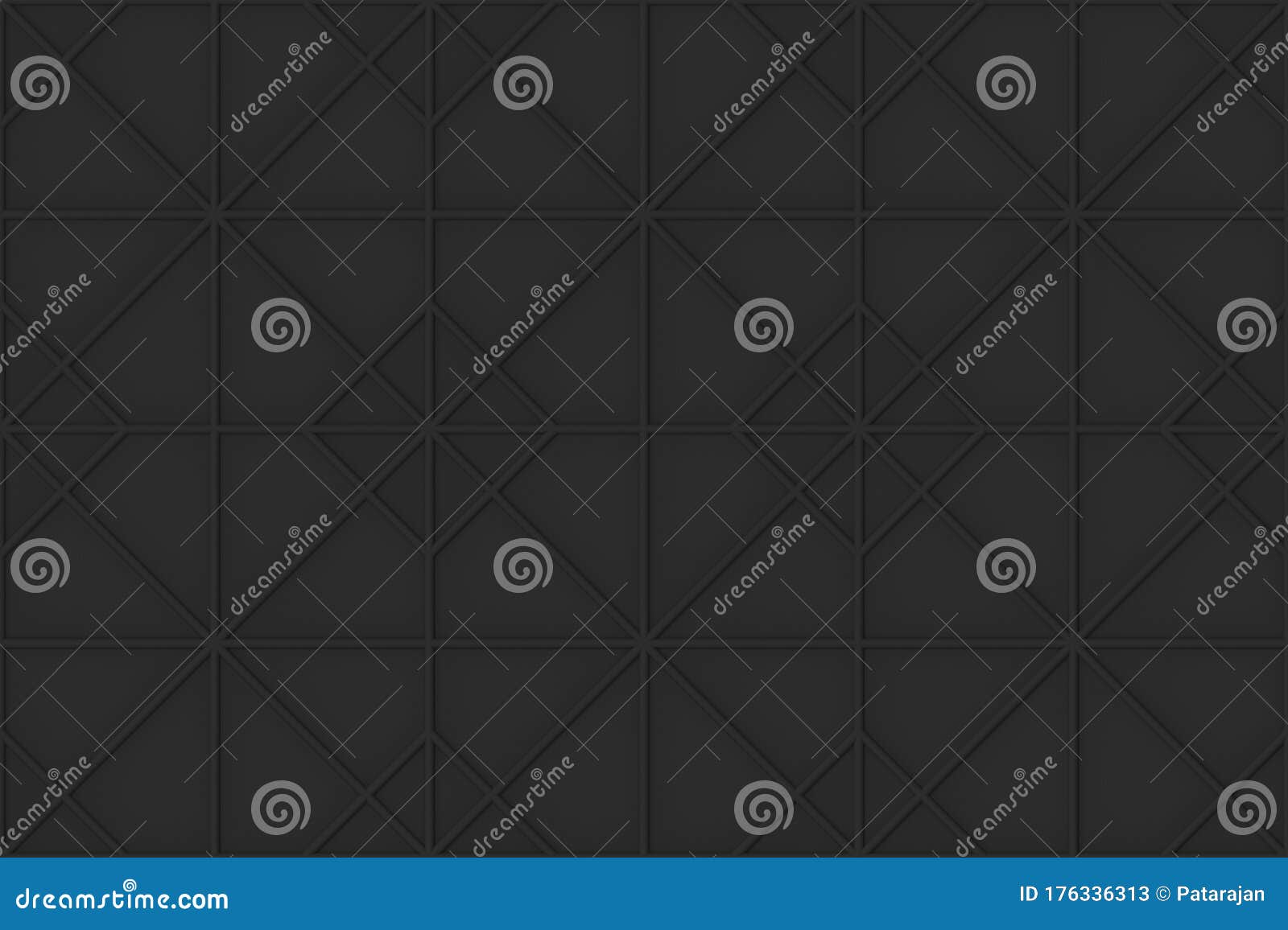 3d Rendering. Seamless Dark Tone Black Grid Square Art Pattern Wall ...