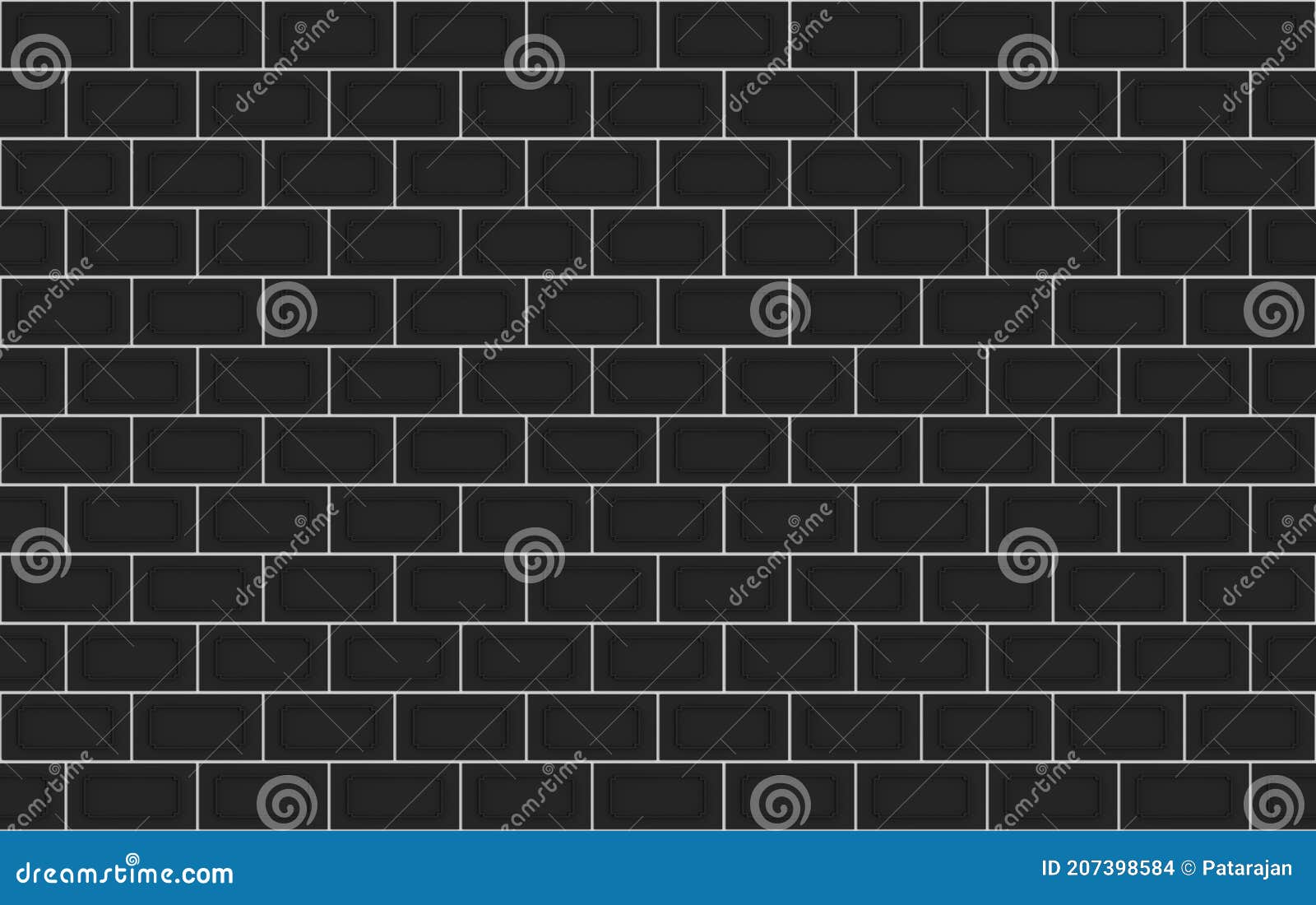 3d Rendering. Seamless Modern Dark Rectangle Brick Blocks Stack Wall ...