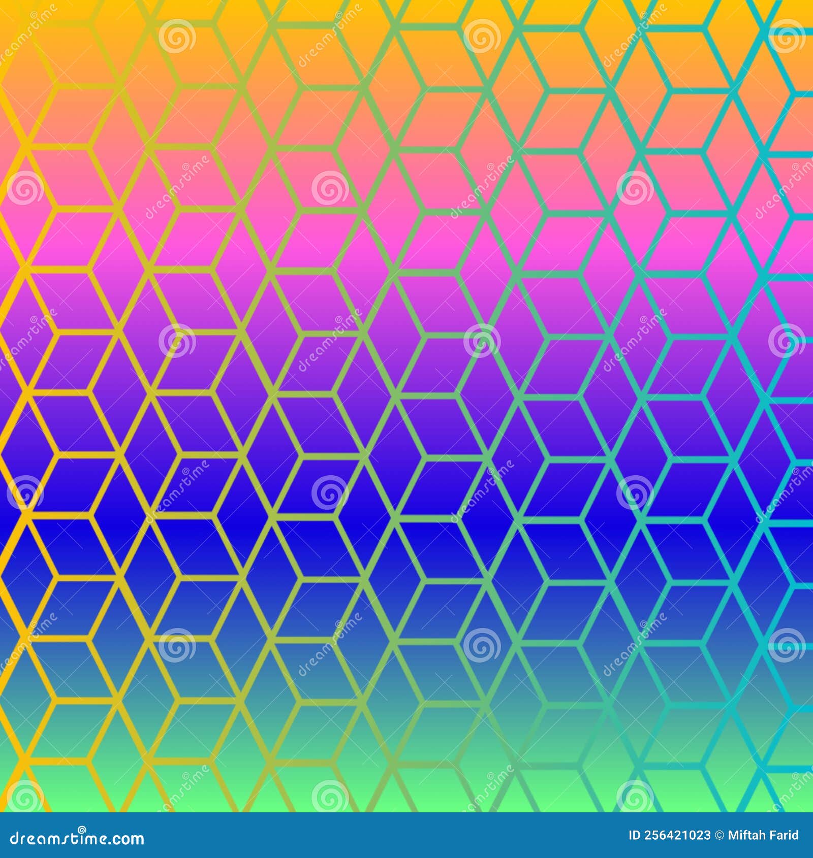 3d Rendering. Seamless Modern Light Blue Hexagonal Cube Pattern ...