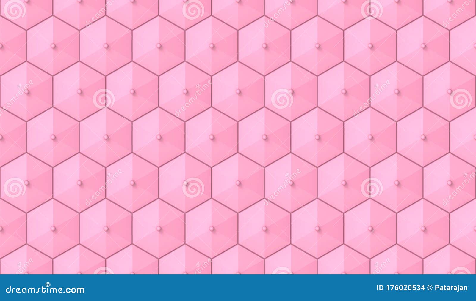 3d Rendering. Seamless Modern Sweet Pink Hexagonal Shape Pattern Wall ...