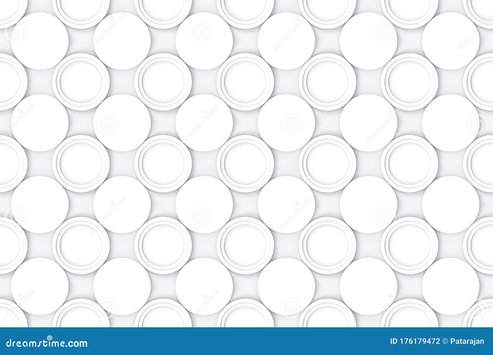 3d Rendering. Seamless Modern White Circle Pattern Texture Wall ...