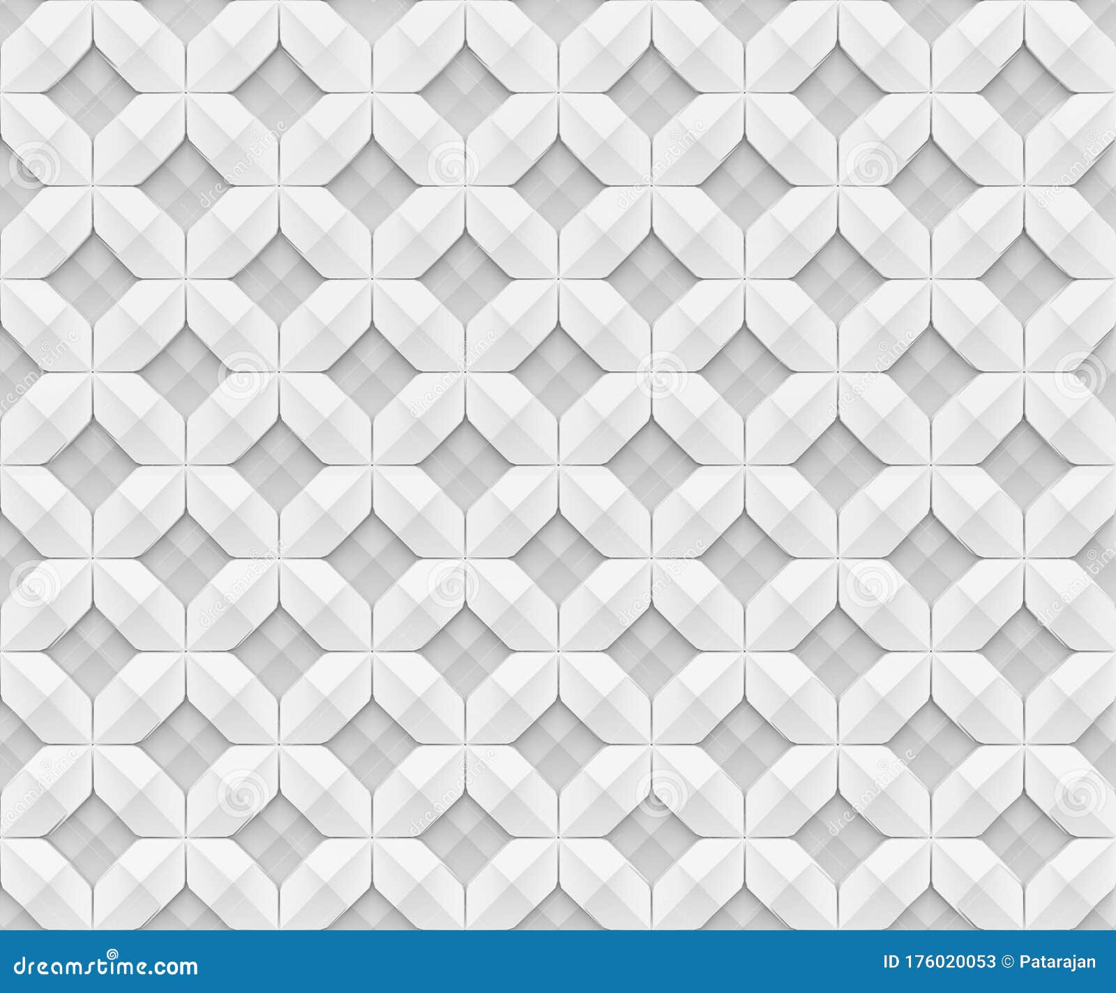 3d Rendering. Seamless Modern White Grid Square Pattern Wall Background ...