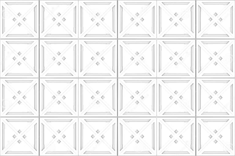 3d Rendering. Seamless Modern White Square Grid Tile Pattern Design ...