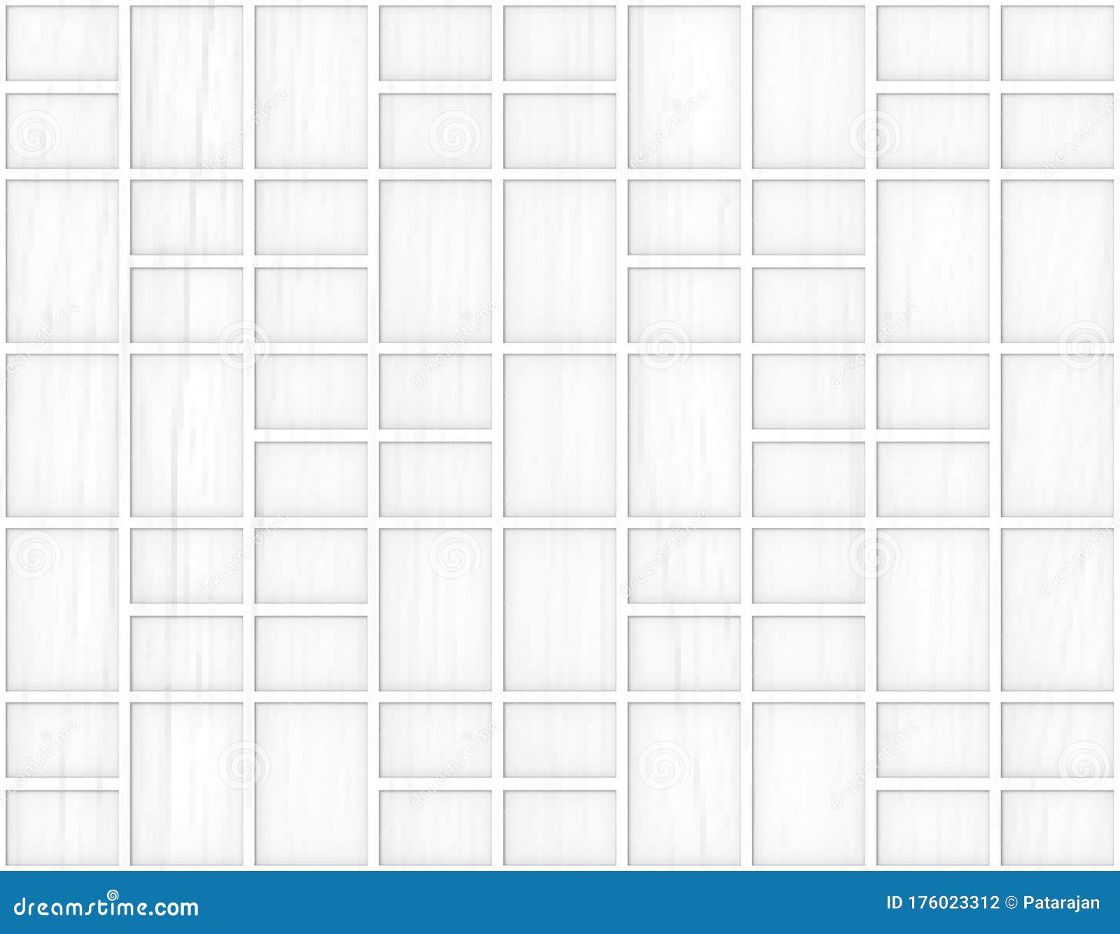 3d Rendering. Seamless White Rectangular Shape Pattern Wall Background ...