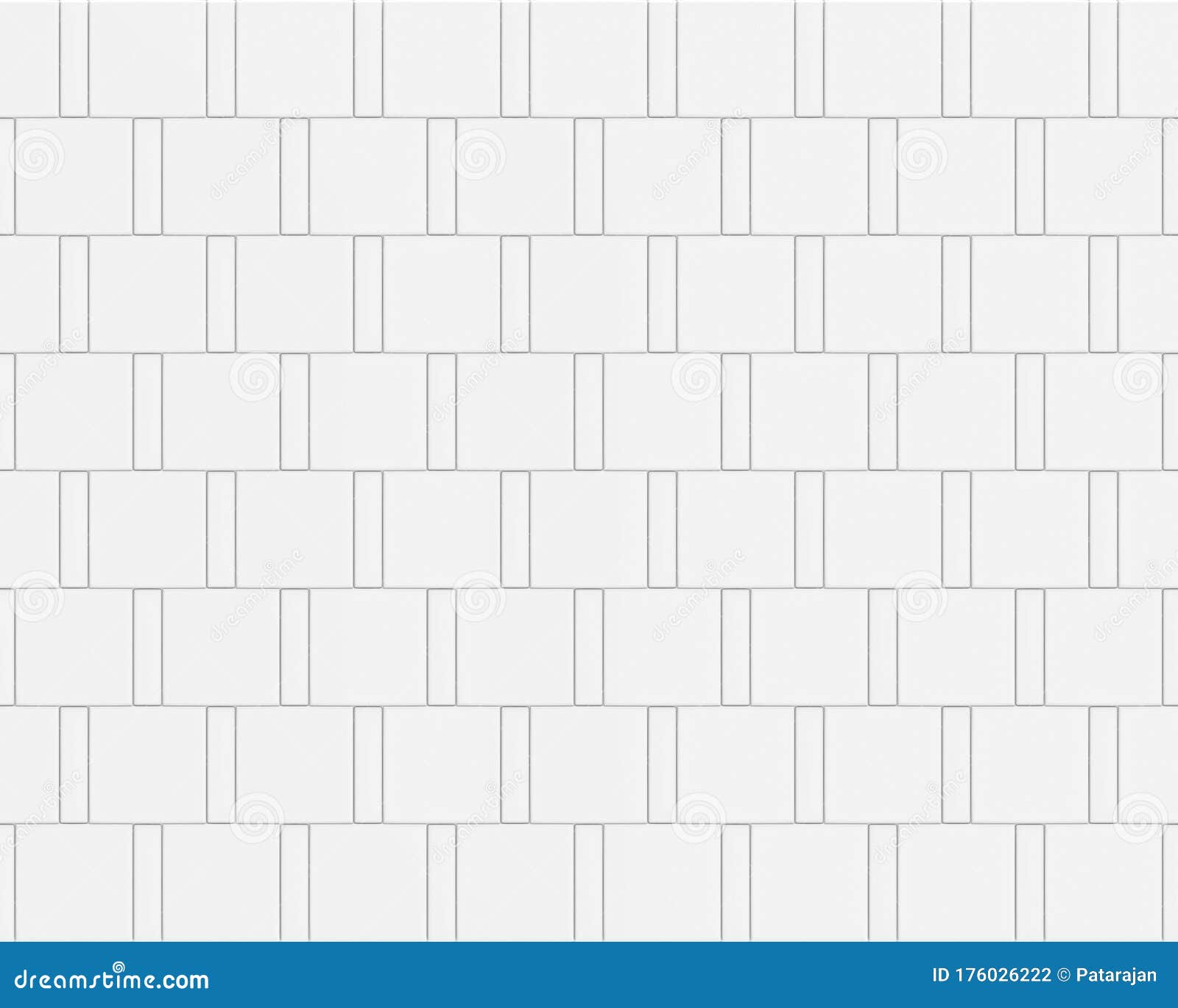 3d Rendering. Seamless White Square Brick Block Wall Background Stock ...