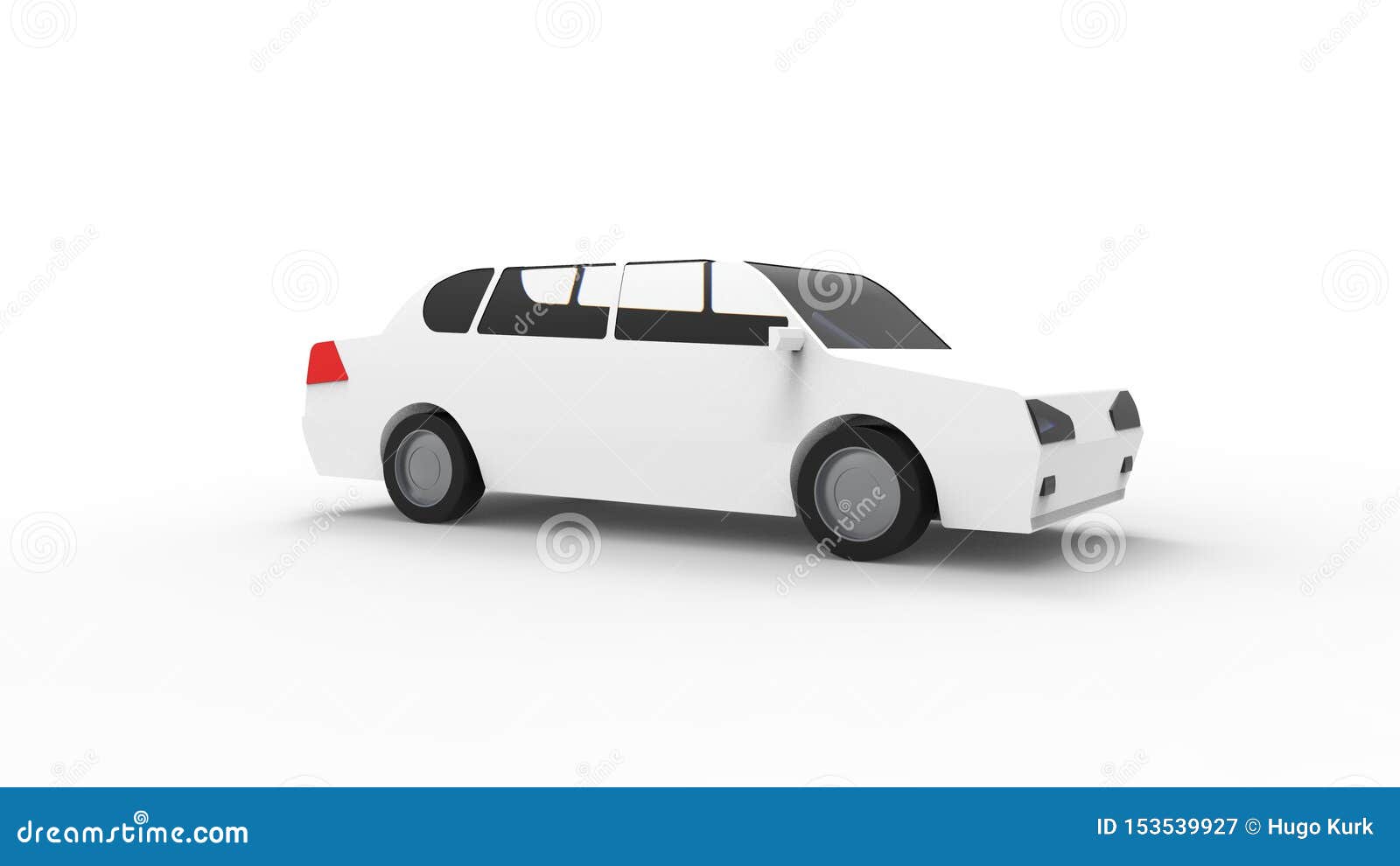 3d Rendering of a Sedan Car Model Isolated in Studio Background Stock ...