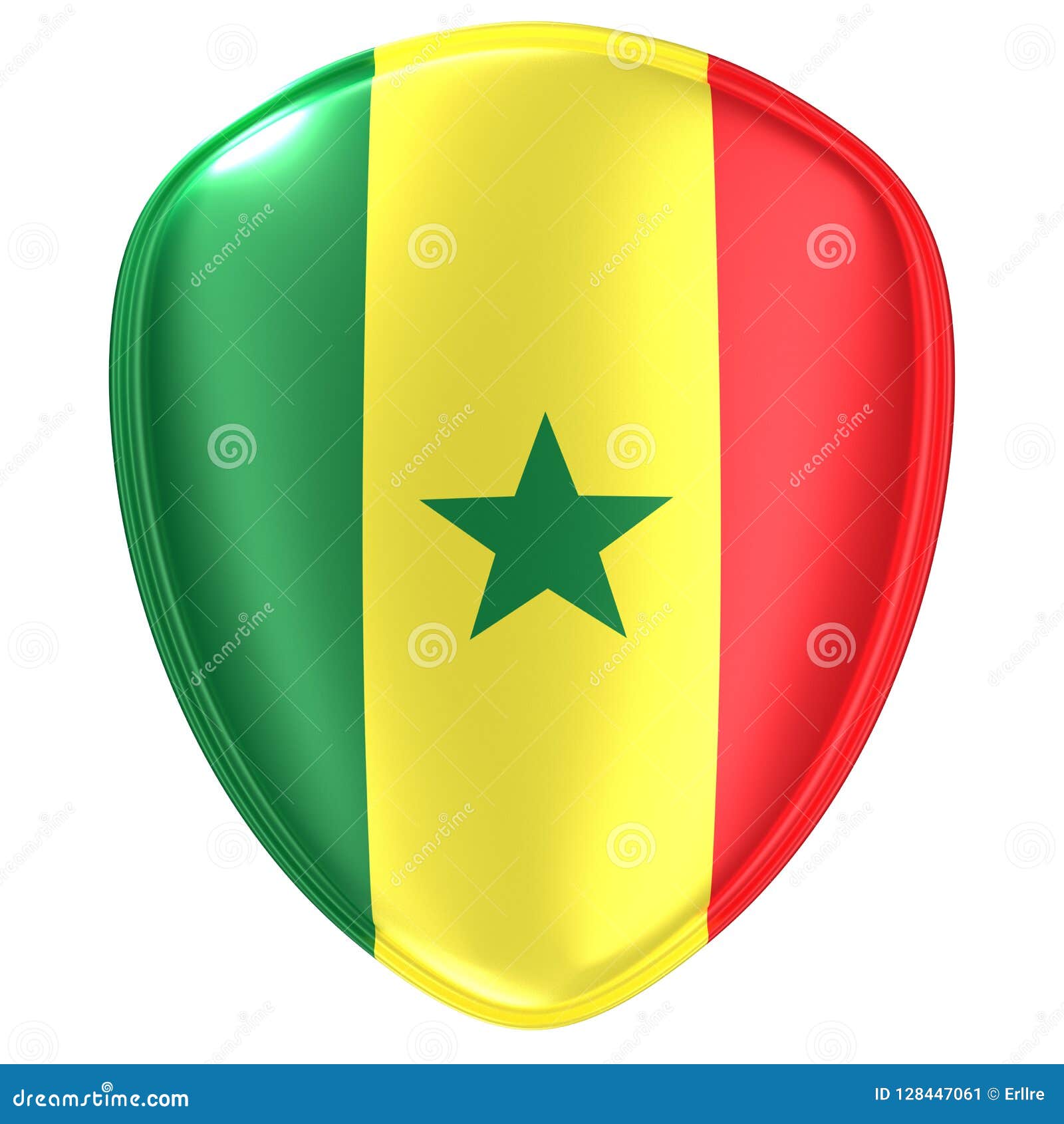 3d Rendering of a Senegal Flag Icon. Stock Illustration - Illustration ...