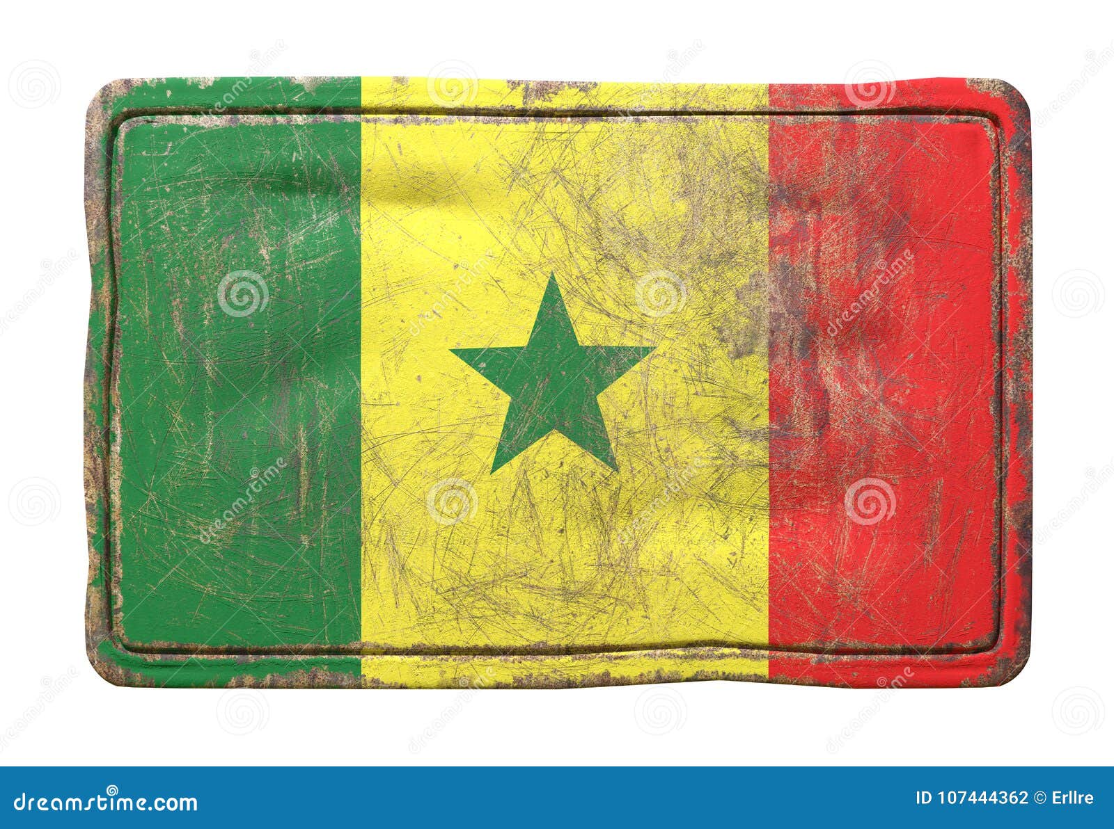 Old Senegal flag stock illustration. Illustration of insignia - 107444362