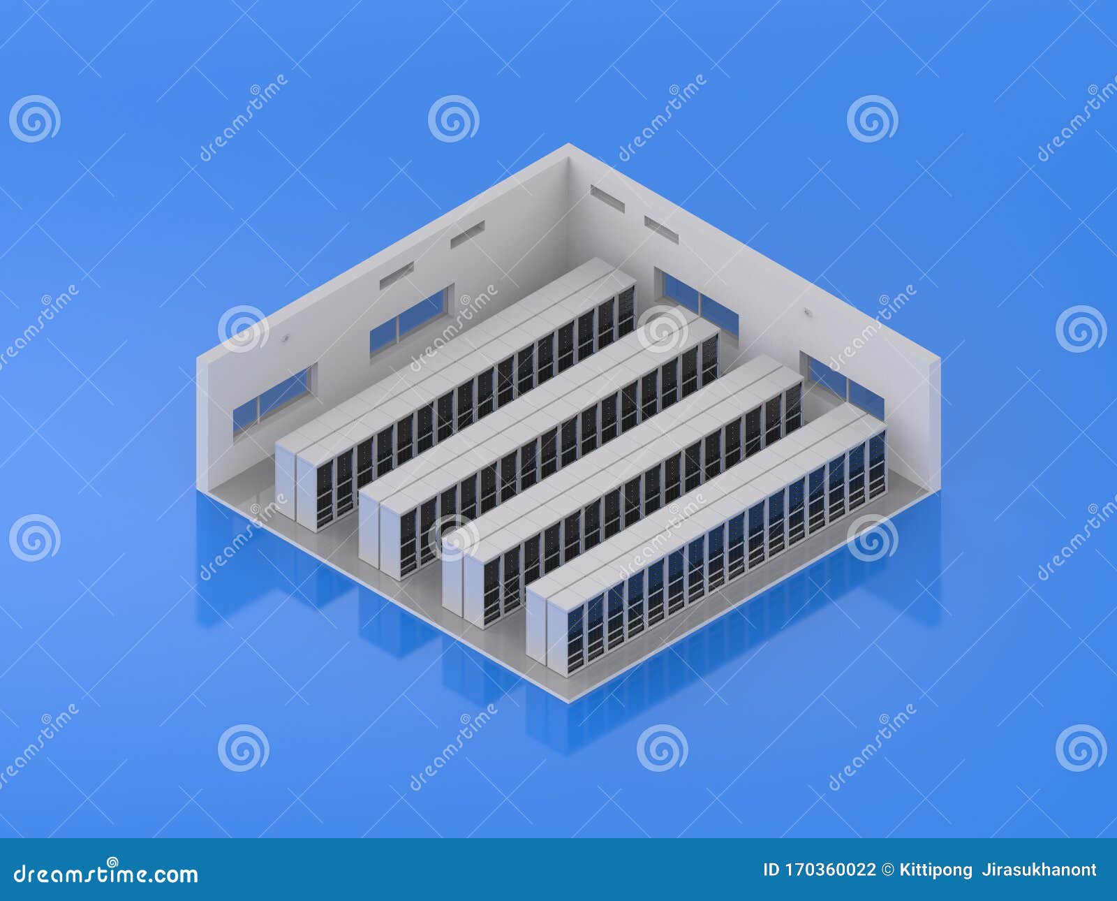 Server room isometric stock illustration. Illustration of inside ...
