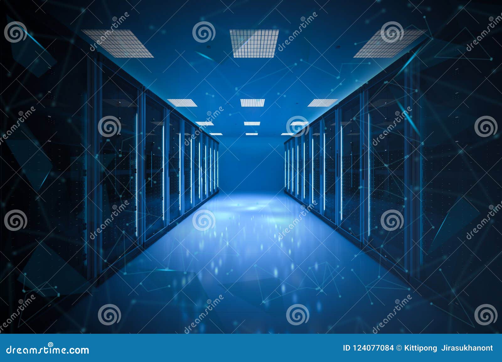 Interior server room stock photo. Image of supercomputer - 124077084