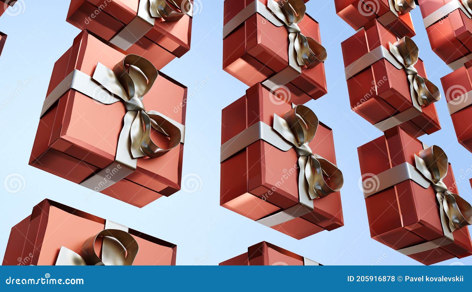 3d Rendering. Set of Gifts Box Stock Illustration - Illustration of ...