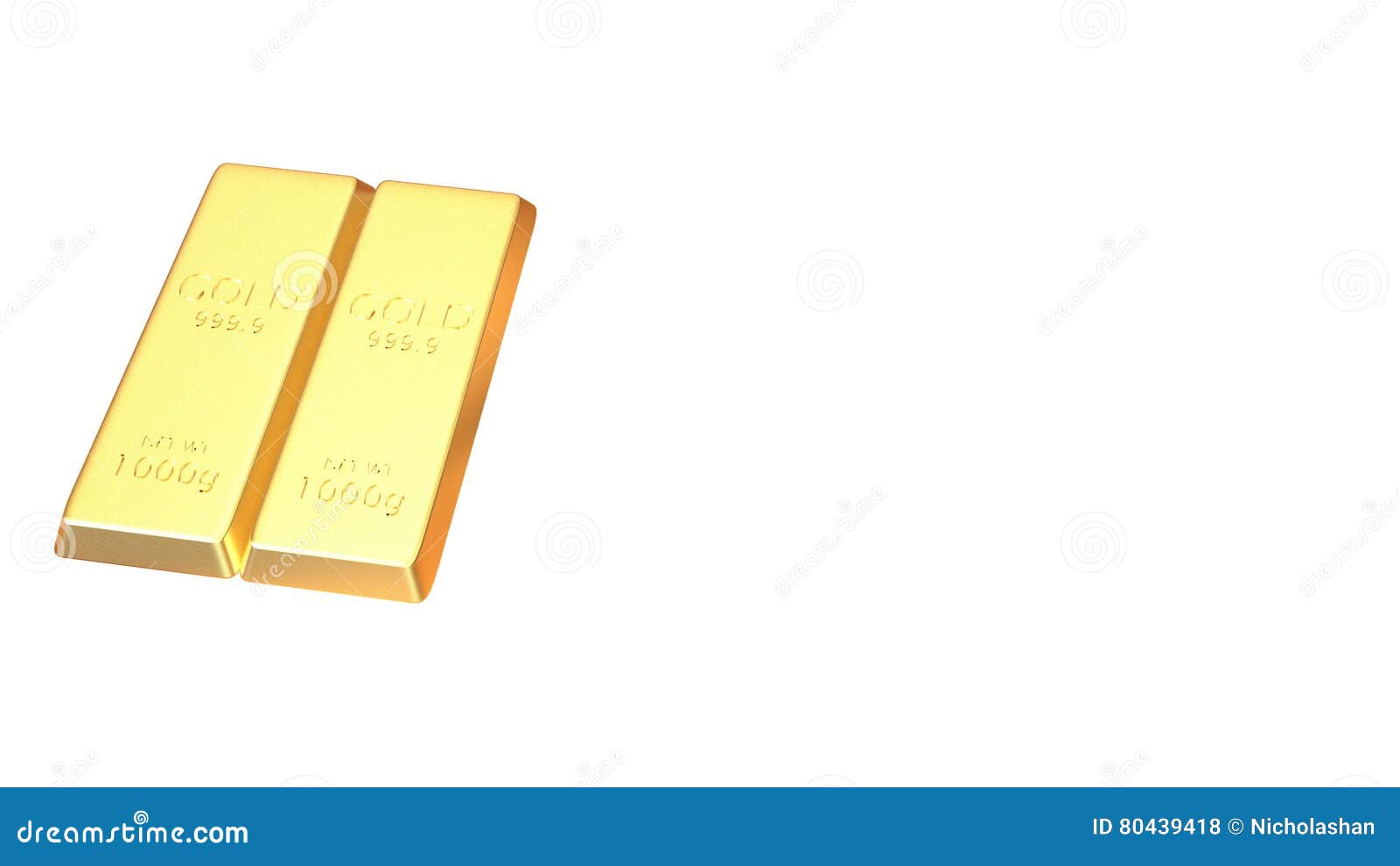 3d Rendering Set of Gold Bars Isolated on White Background Stock Photo ...