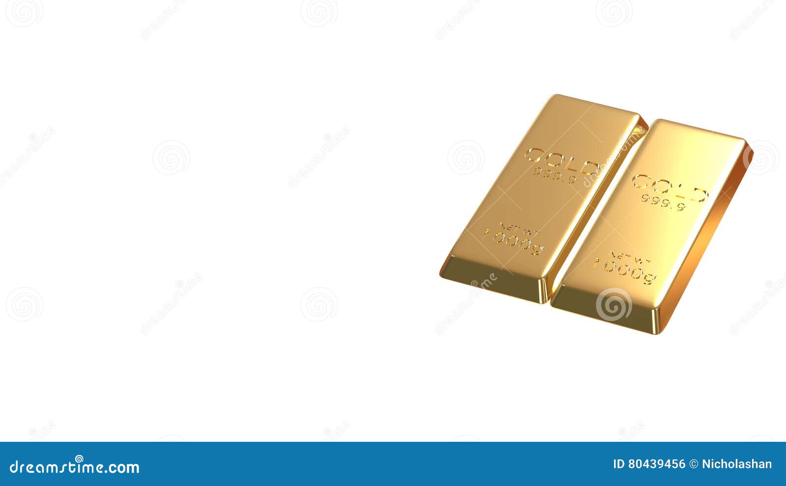 3d Rendering Set of Gold Bars Isolated on White Background Stock Photo ...