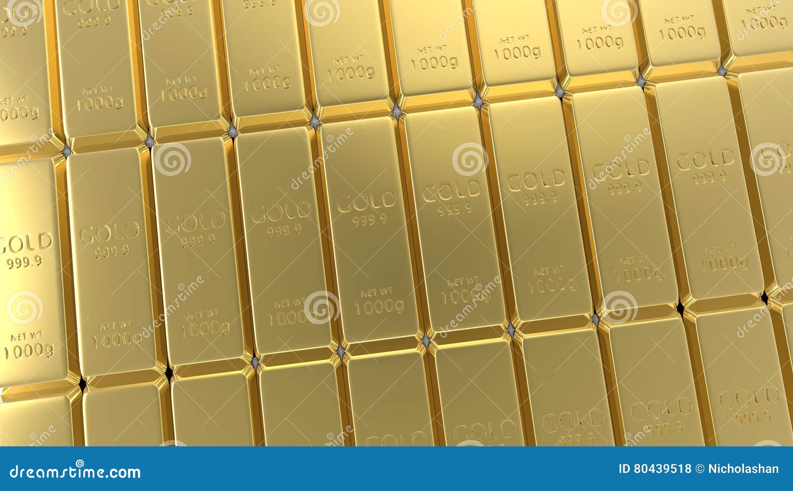 3d Rendering Set of Gold Bars Isolated on White Background Stock Photo ...