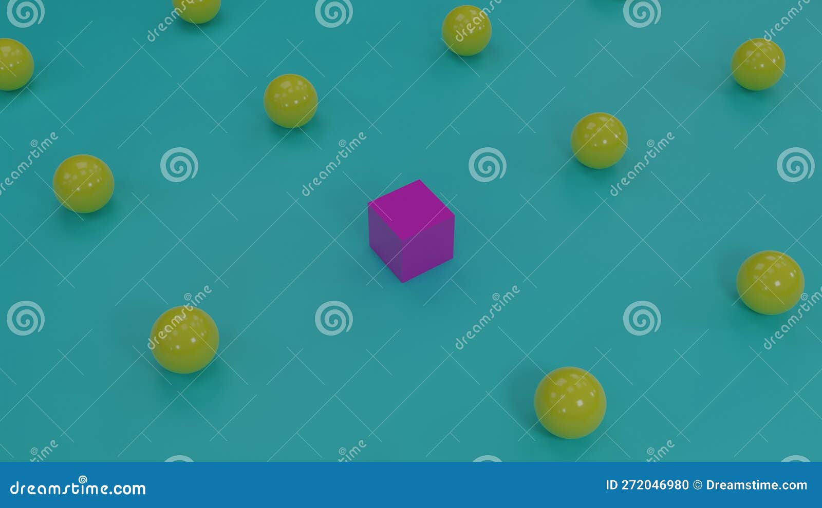 3d Rendering of a Set of Yellow Cubes on a Blue Background. One Cube ...