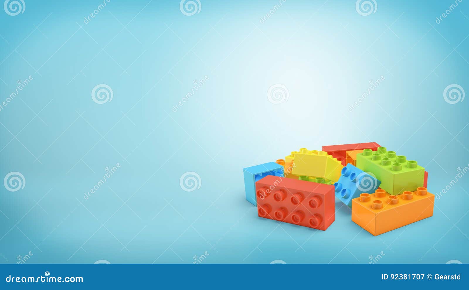 3d Rendering Of Several Multi-colored Rectangular Toy Blocks Lying In A ...
