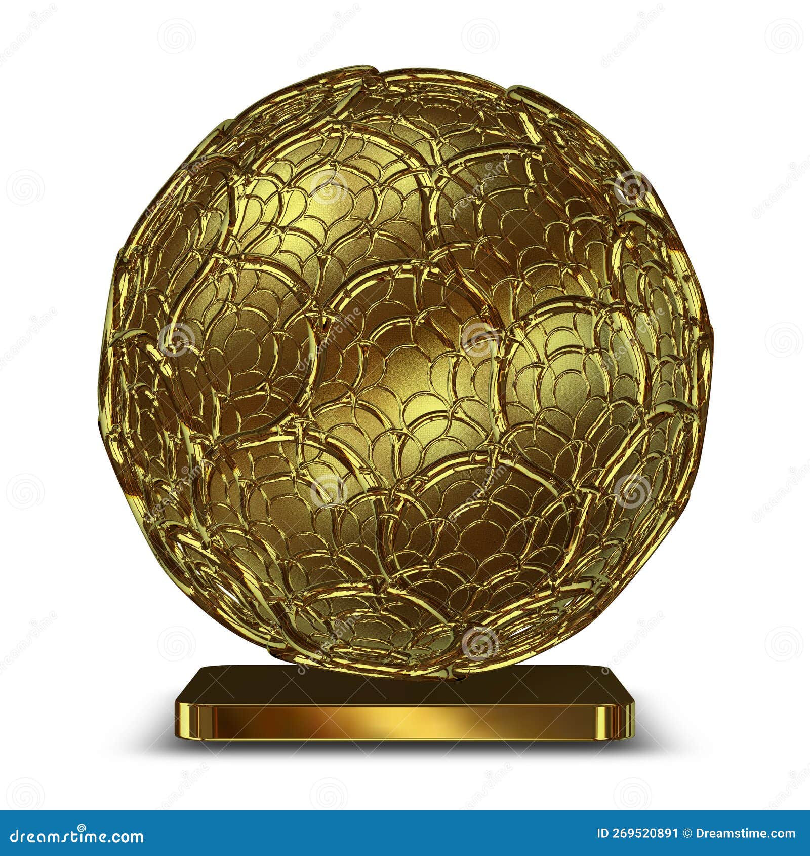 3D Render, Geometric Figure, Golden Shape, Background, Unique Design ...