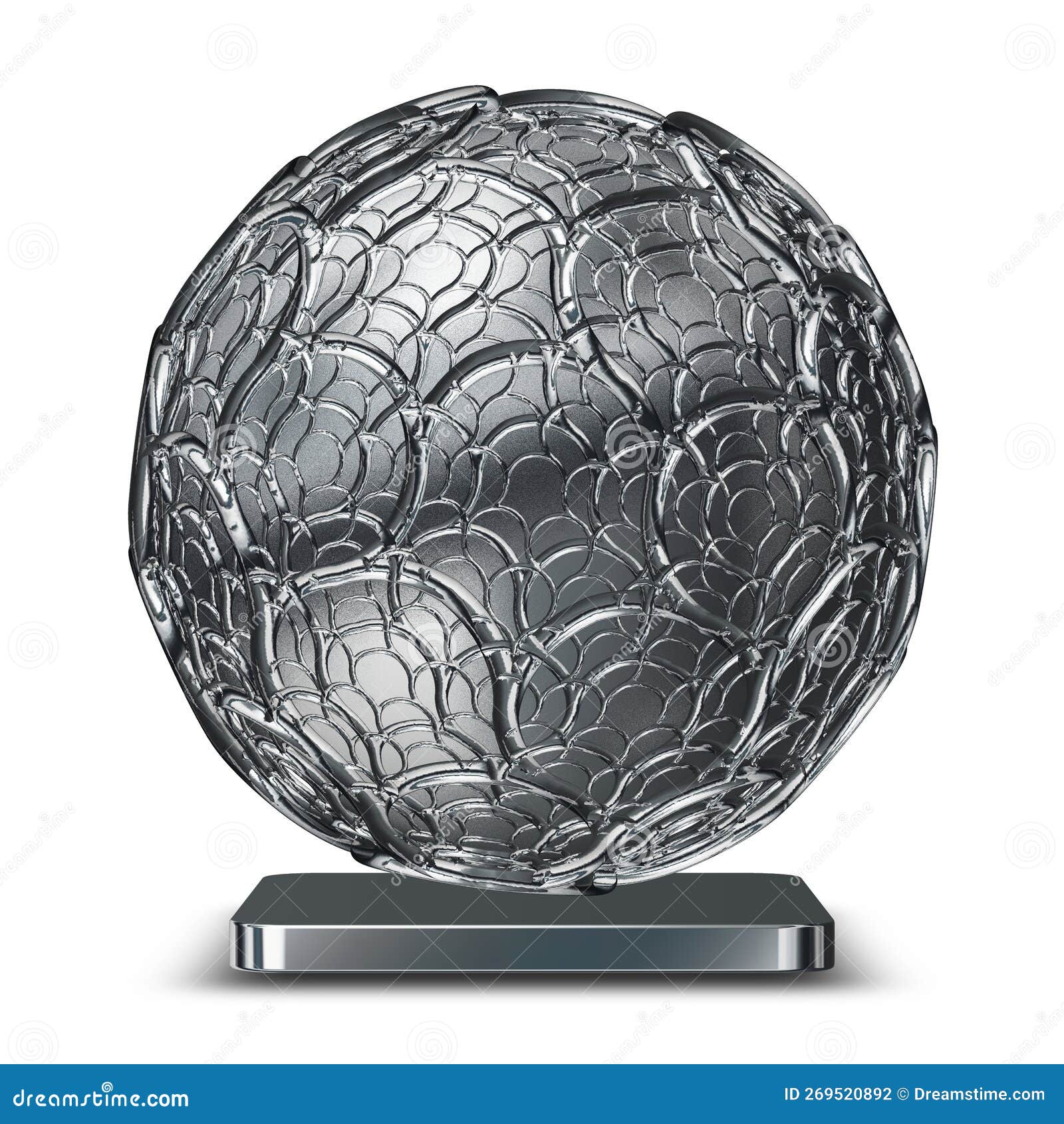 3D Render, Geometric Figure, Silver Shape, Background, Unique Design ...