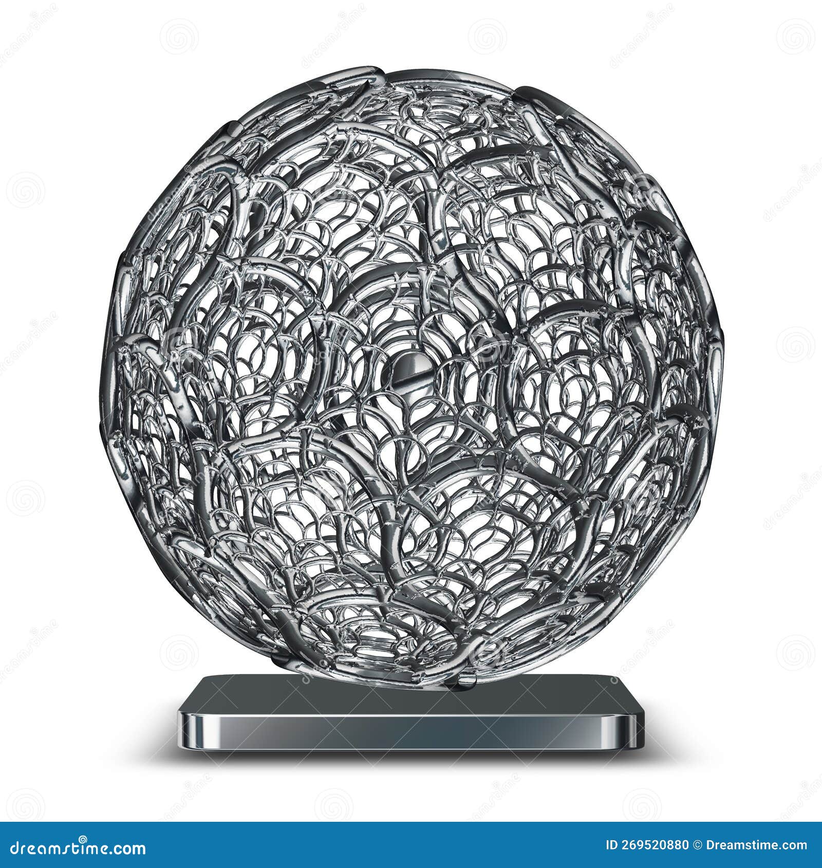 3D Render, Geometric Figure, Silver Shape, Unique Design, Background ...