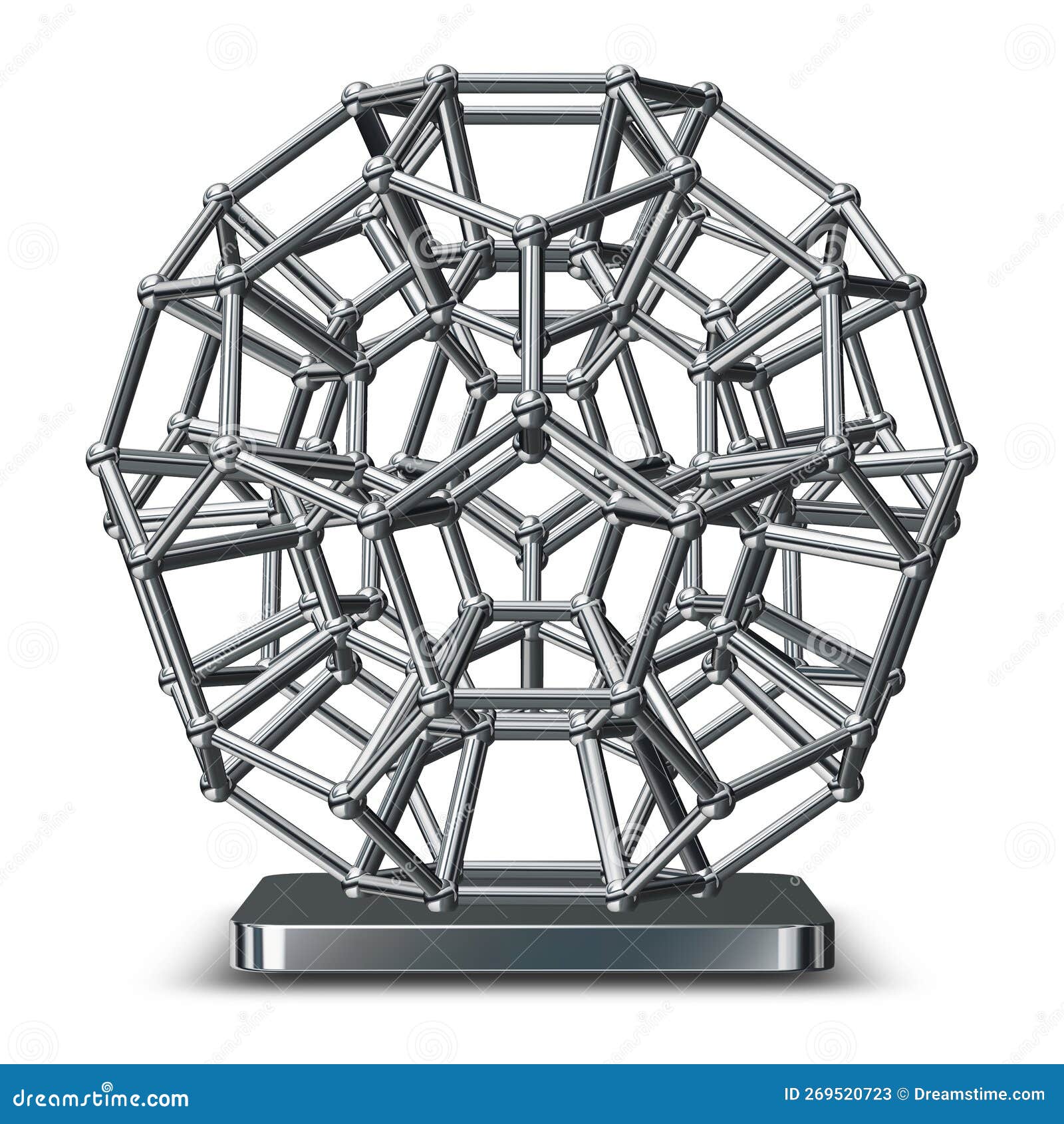 Silver Shape, Background, Geometric Figure, Unique Design, 3D Render ...