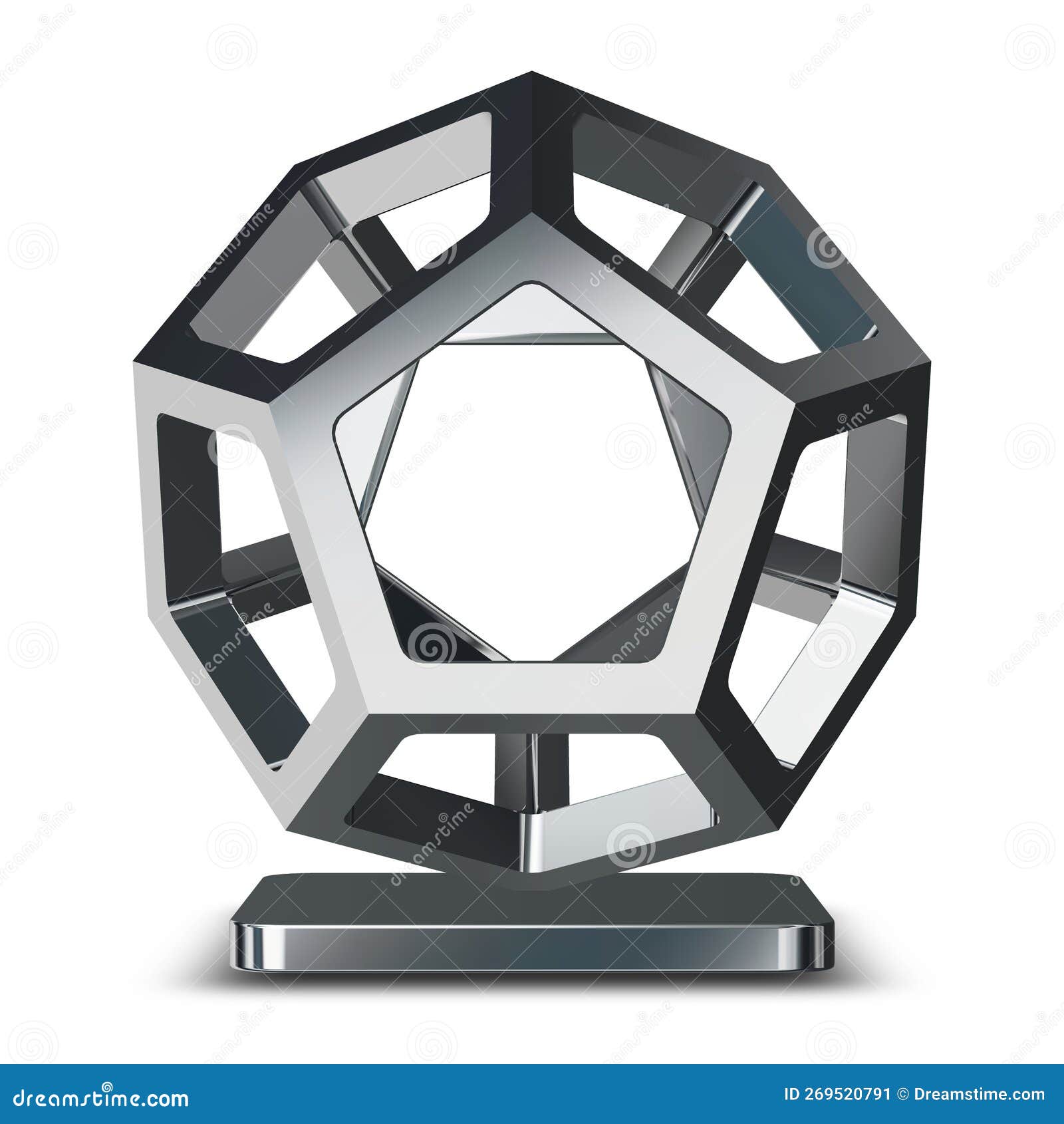 Silver Shape, 3D Render, Unique Design, Background, Geometric Figure ...