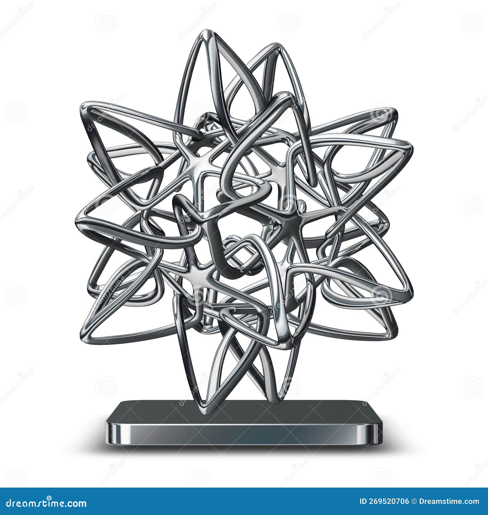 Silver Shape, Unique Design, 3D Render, Geometric Figure, Background ...