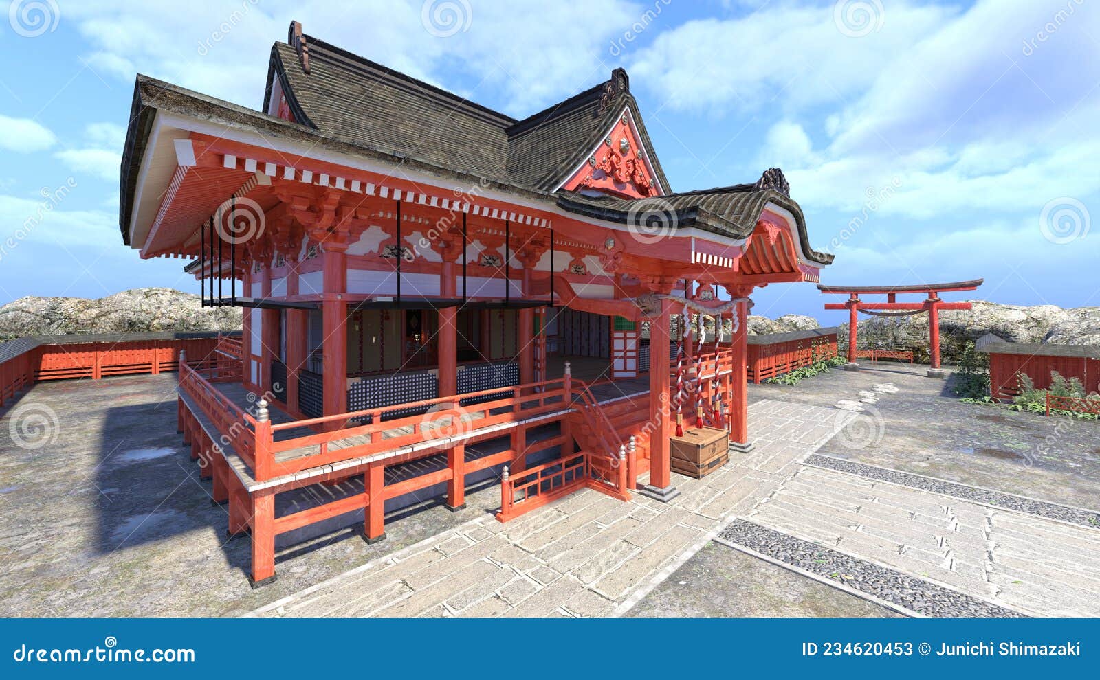 Shinto Shrine Gate Or Torii Line Art Icon For Apps Or Websites Cartoon ...