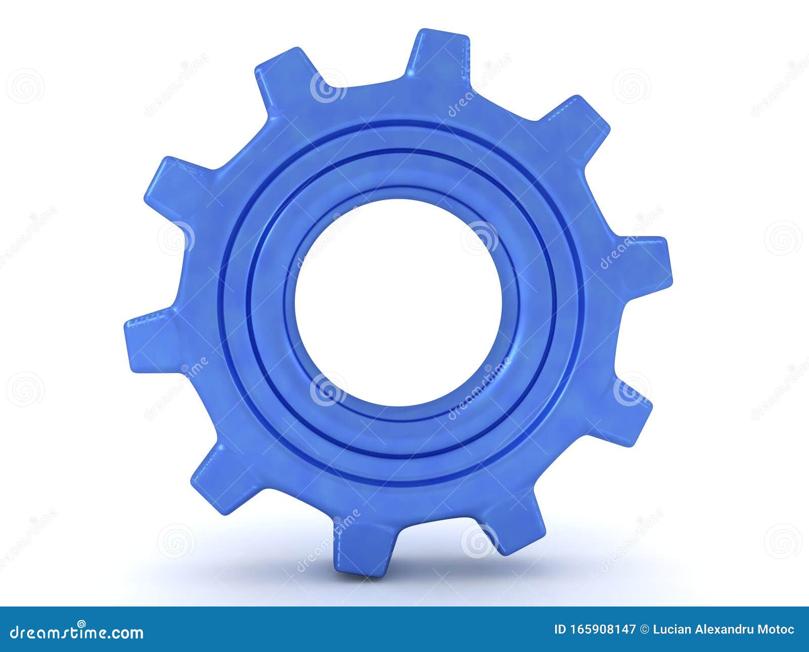 3D Rendering of a Shiny Blue Cog Stock Illustration - Illustration of ...