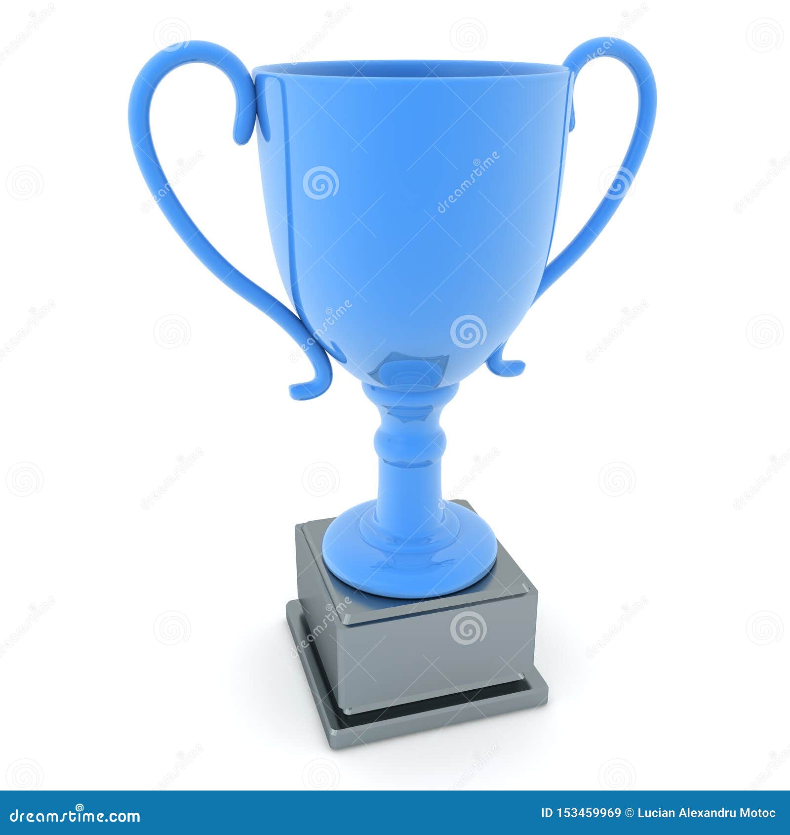 3D Rendering of a Shiny Blue Trophy Stock Illustration - Illustration ...