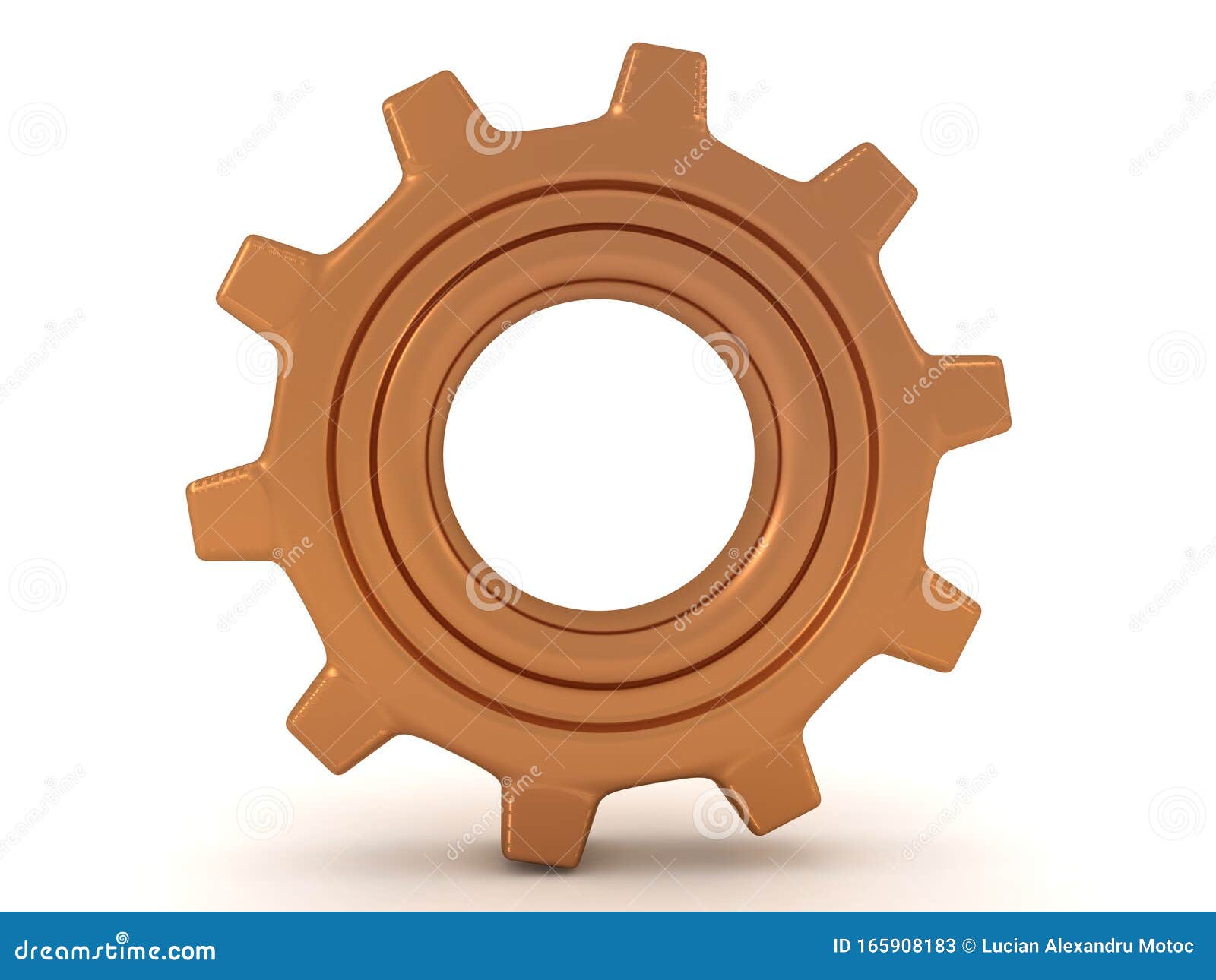 3D Rendering of a Shiny Bronze Cog Stock Illustration - Illustration of ...