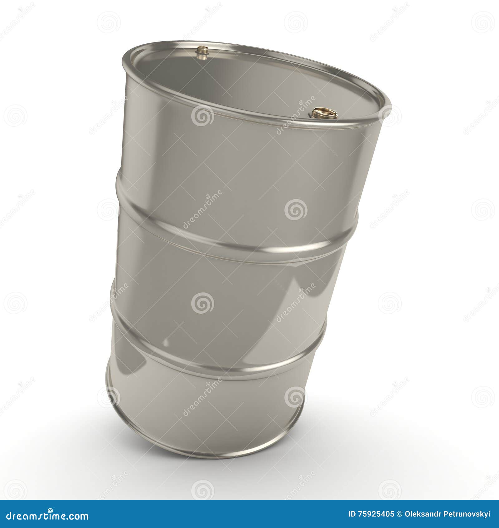3D Rendering Shiny Chrome Barrel Stock Illustration - Illustration of ...